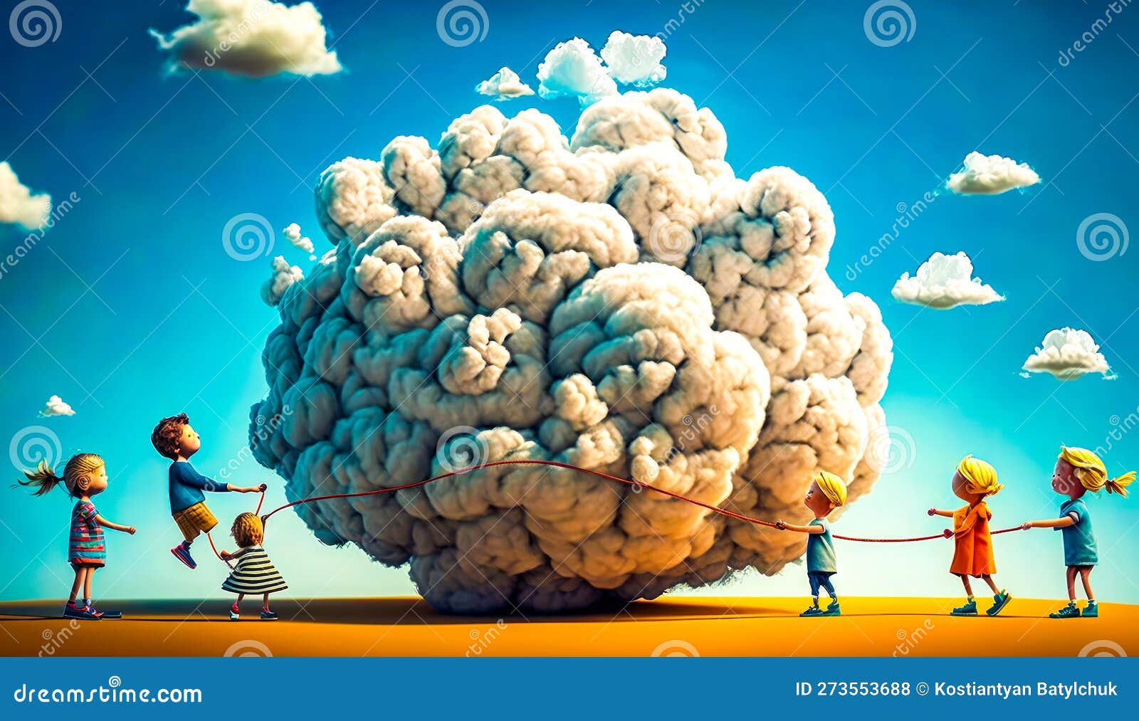 Two Children Pulling Sledge. Stock Illustration | CartoonDealer.com ...