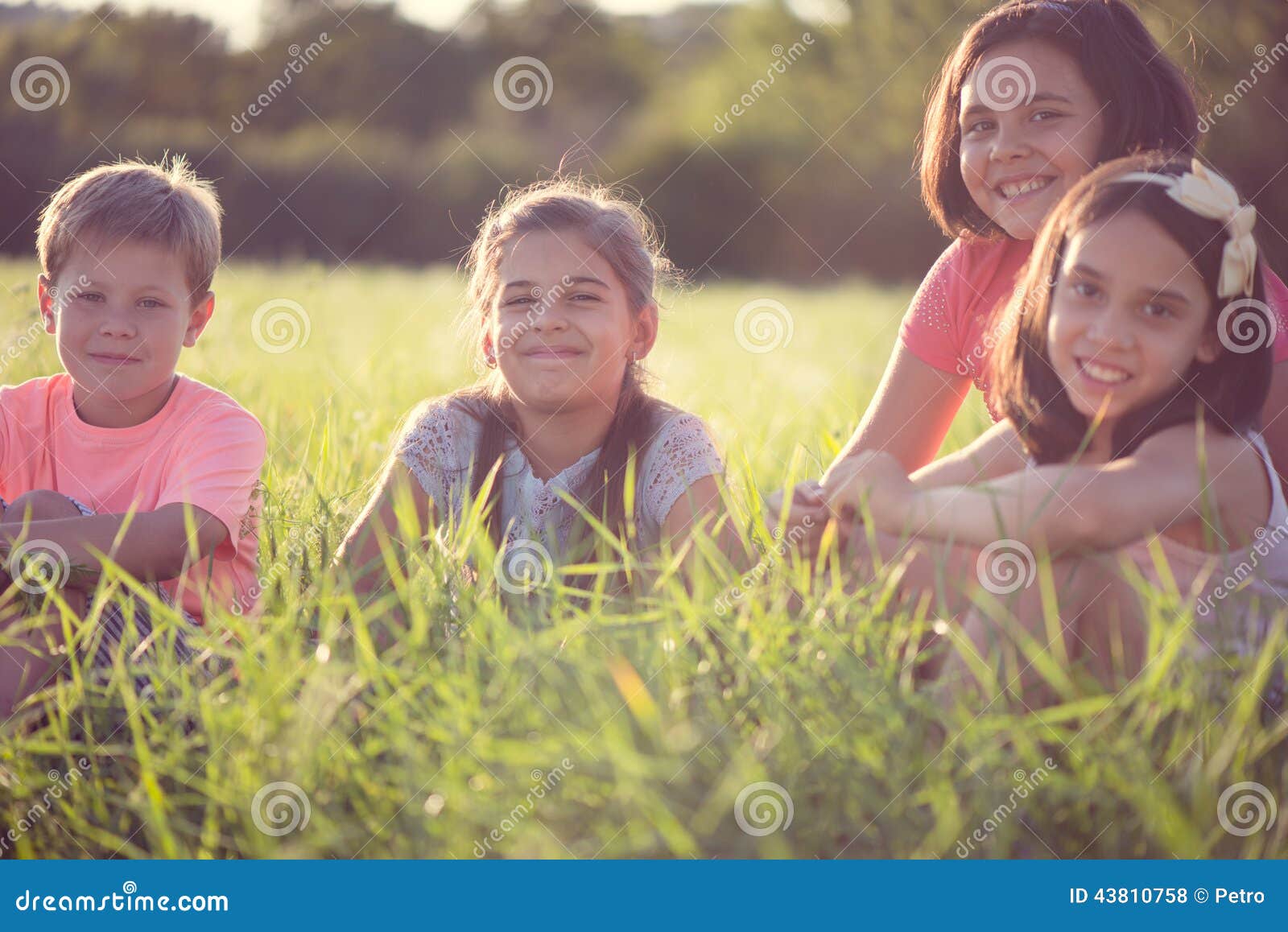 Group of Children Resting in Camp Stock Photo - Image of international ...
