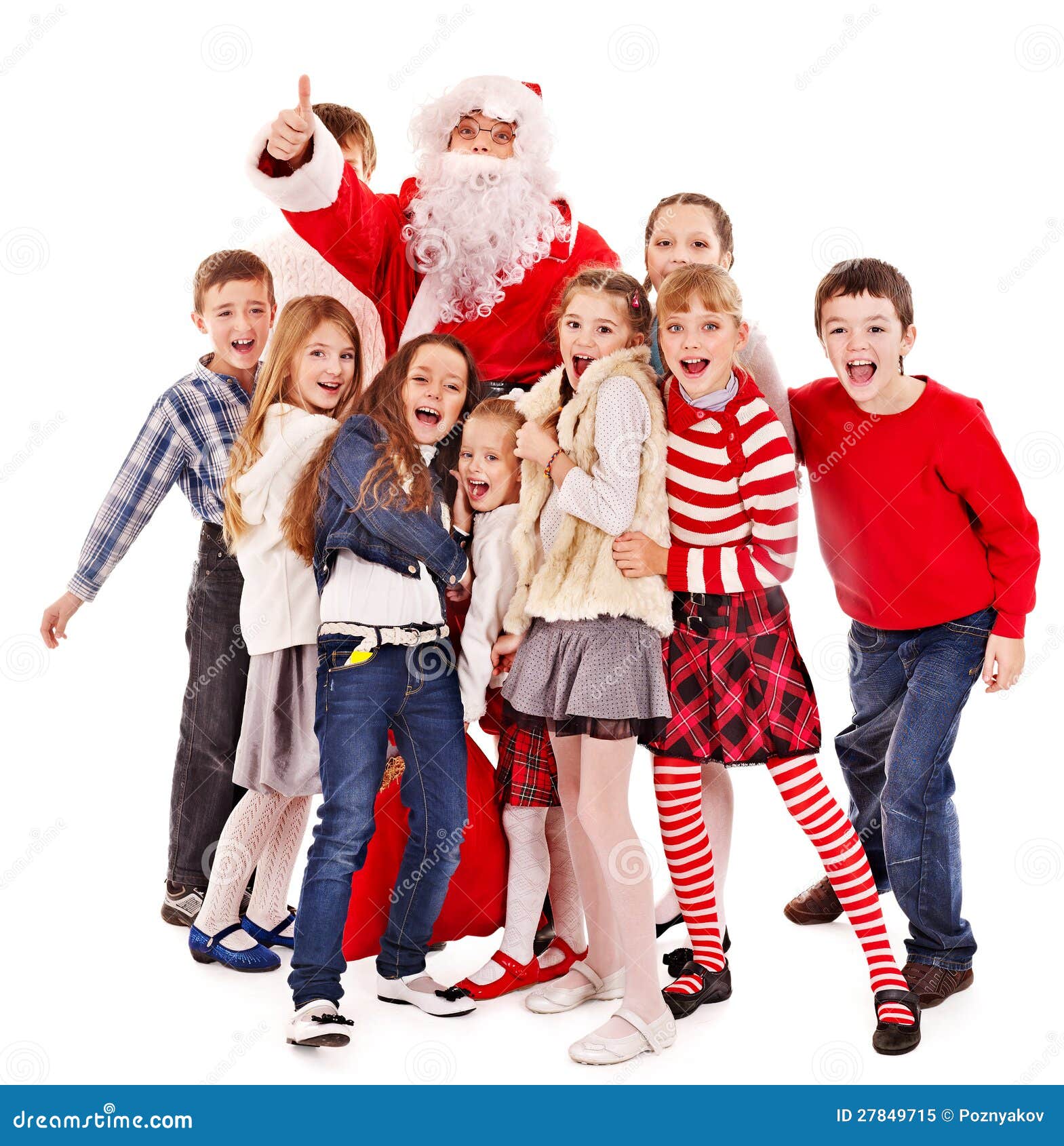 Group of Children with Santa Claus. Stock Image - Image of santa ...
