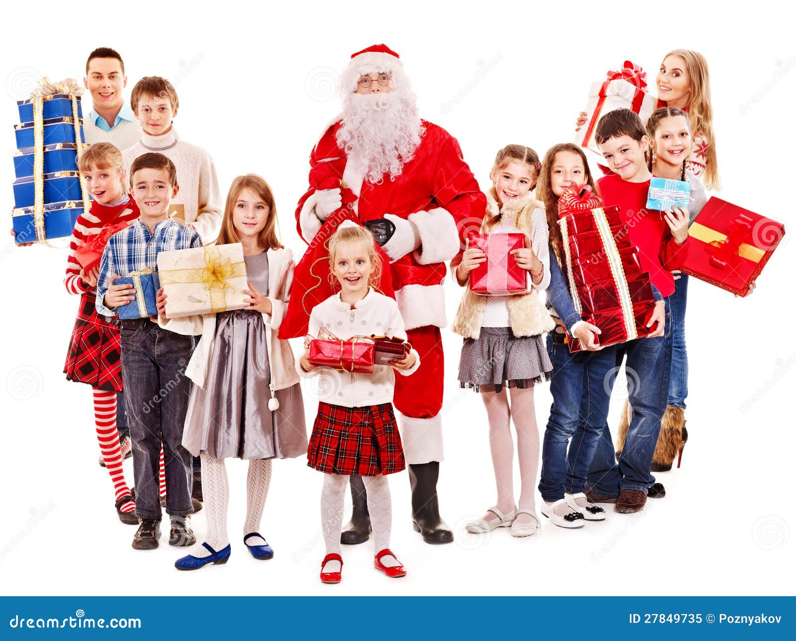 Group of Children with Santa Claus. Stock Image - Image of celebration ...