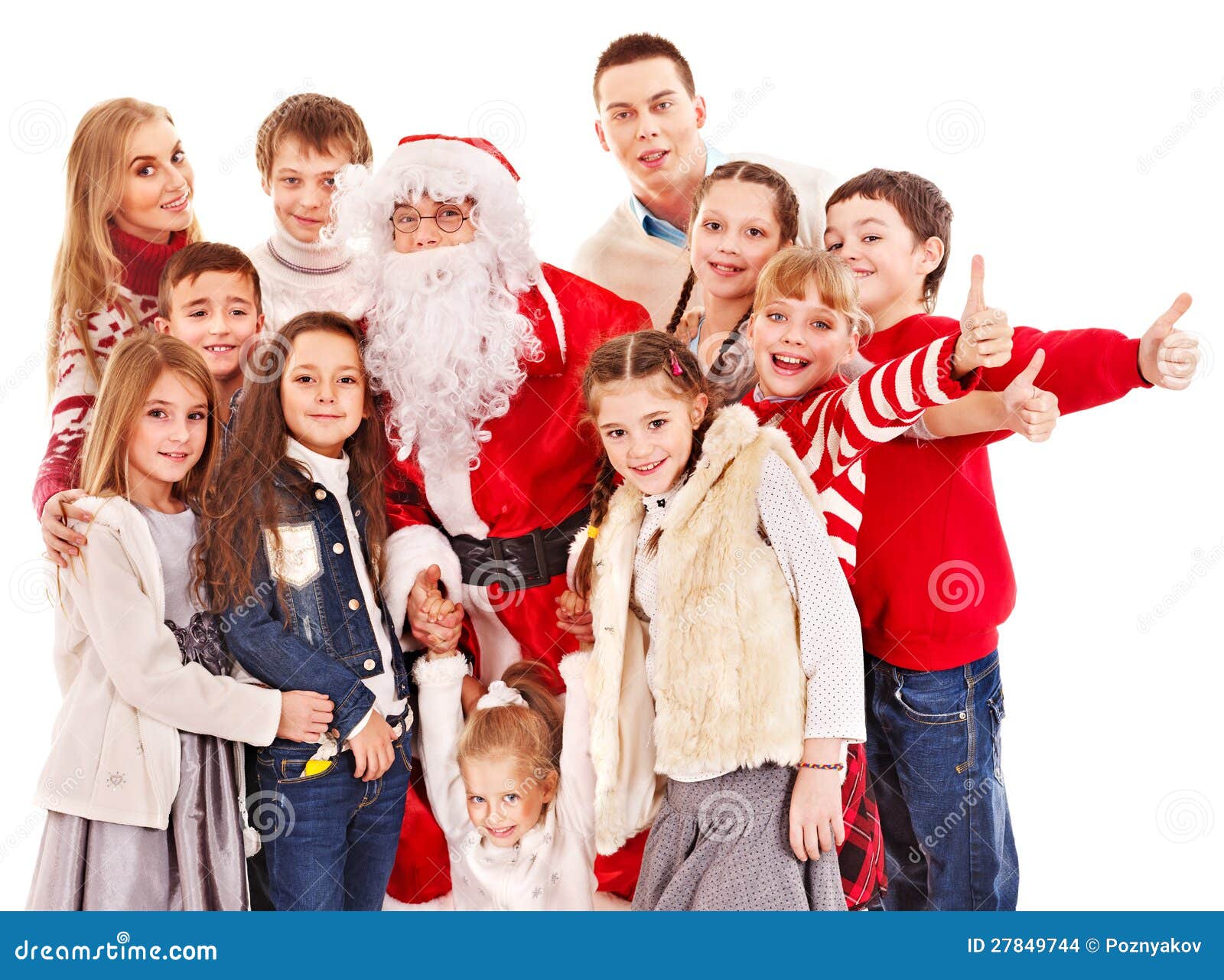 Group of Children with Santa Claus. Stock Photo - Image of gift, claus ...