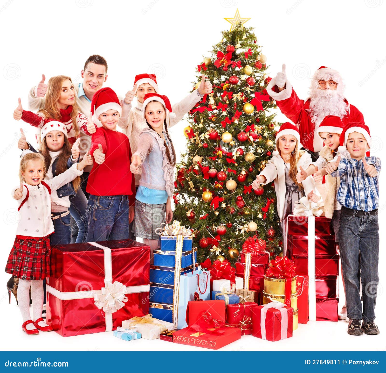 Group of Children with Santa Claus. Stock Image - Image of celebration ...