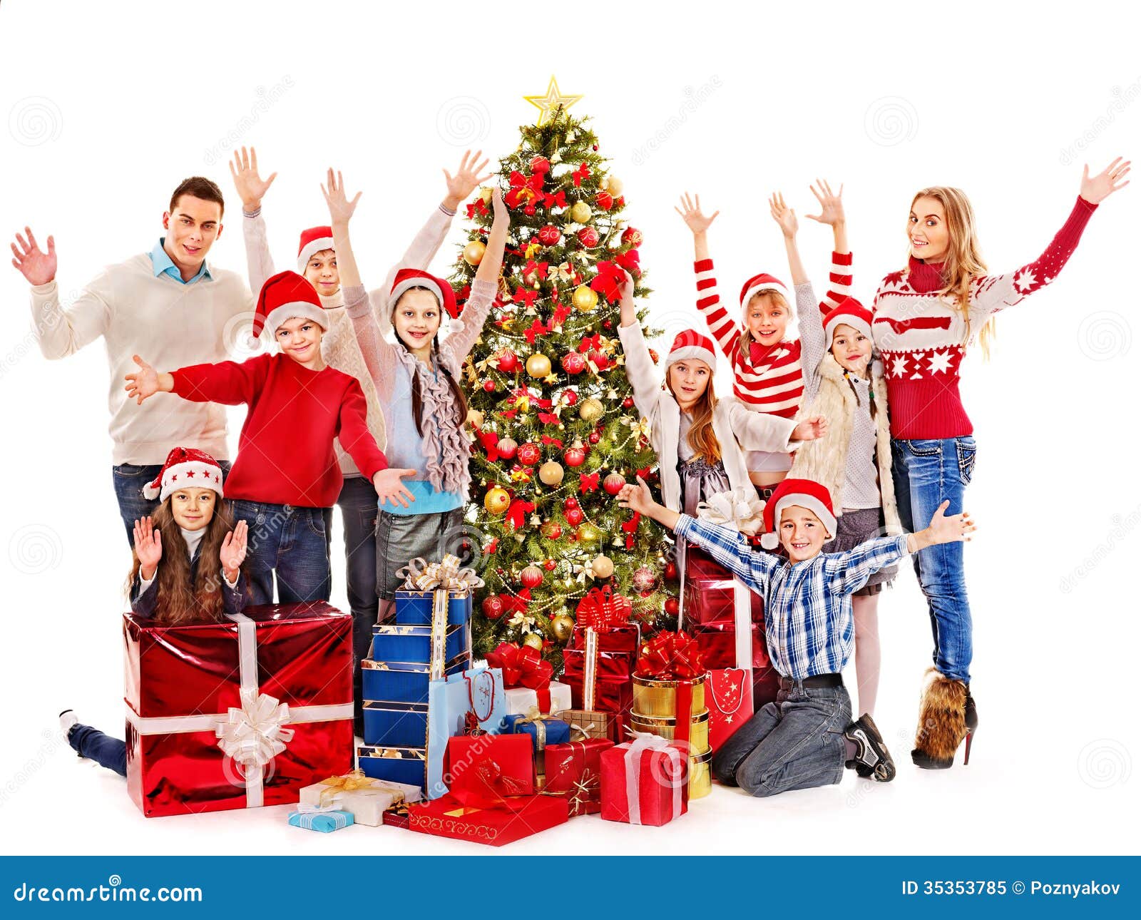 Group of Children with Santa Claus. Stock Image - Image of claus ...