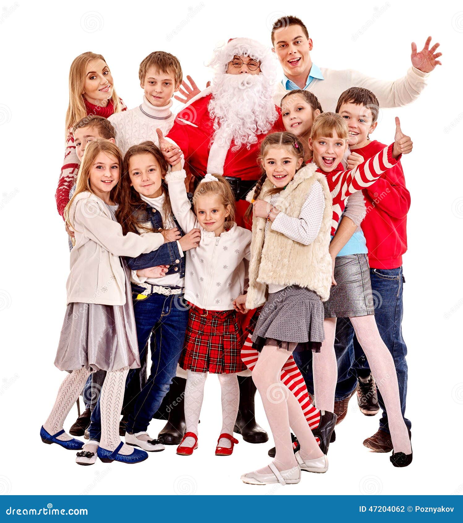 Group of Children with Santa Claus. Stock Photo - Image of claus, group ...