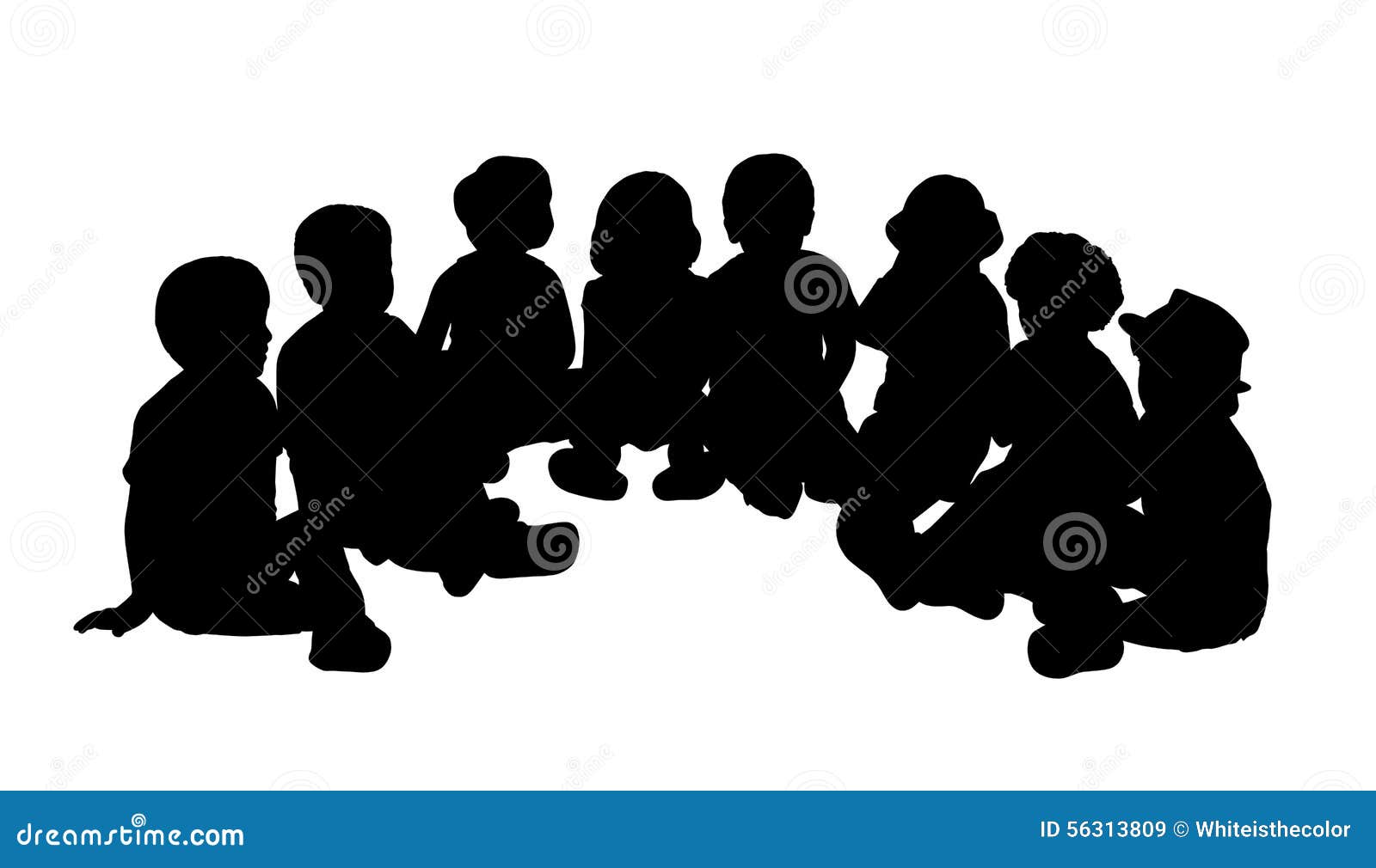 Group Of Children Seated In Semi Circle Royalty-Free Stock Photography ...