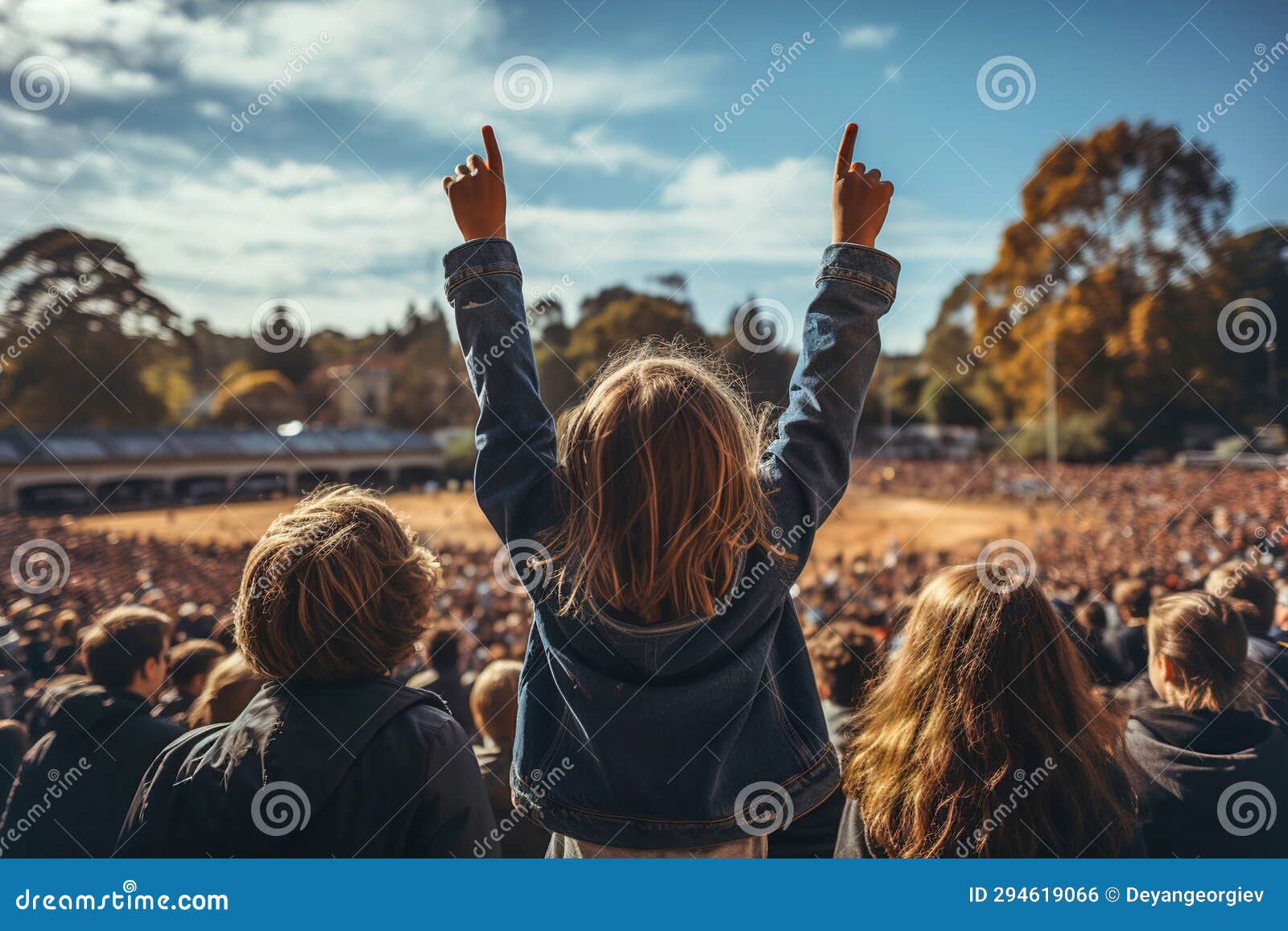 Children Spectators, Silhouette Of Boys And Girls Sitting In Row ...