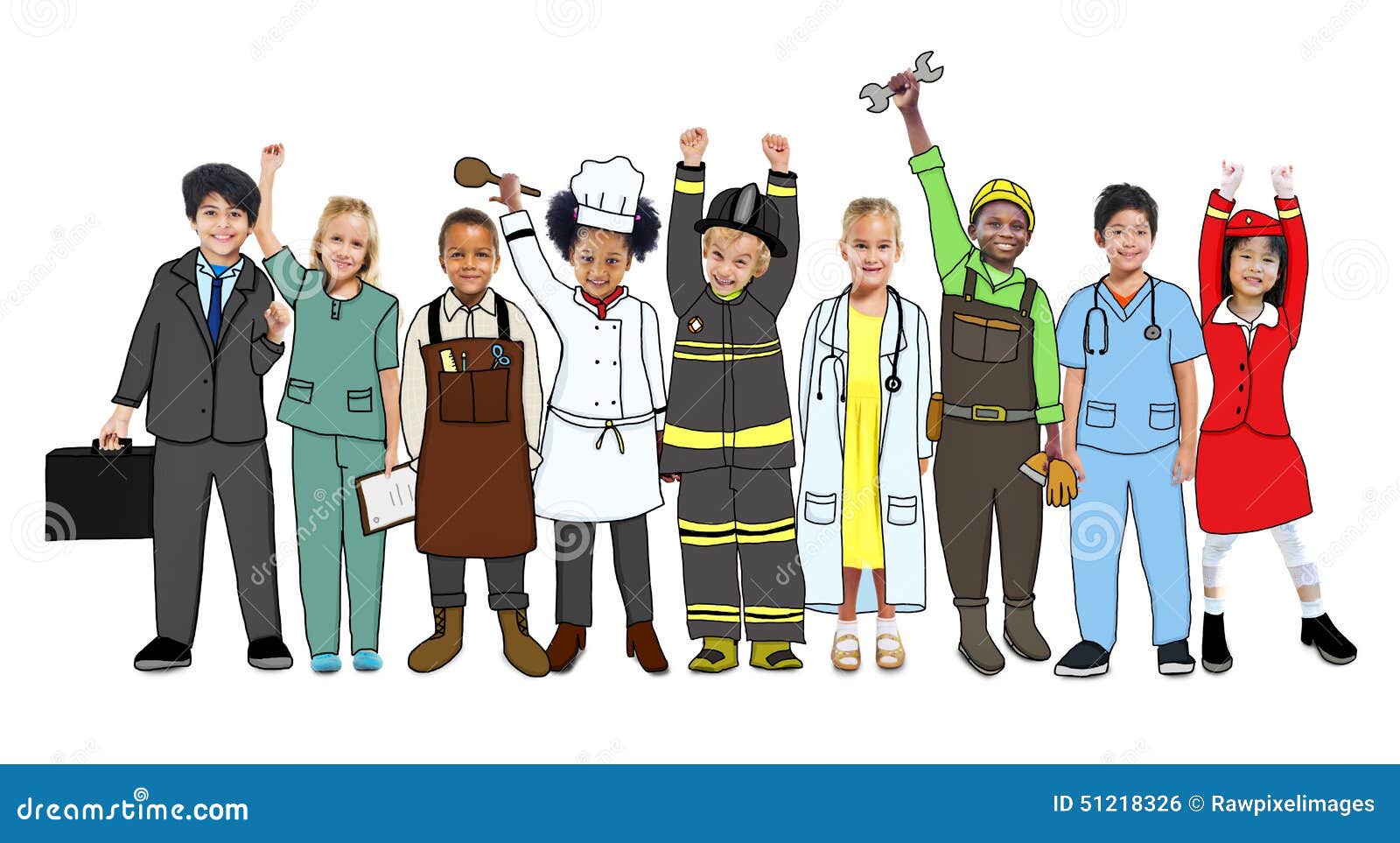 Group Of Children Wearing Future Job Uniforms Royalty-Free Stock Image ...