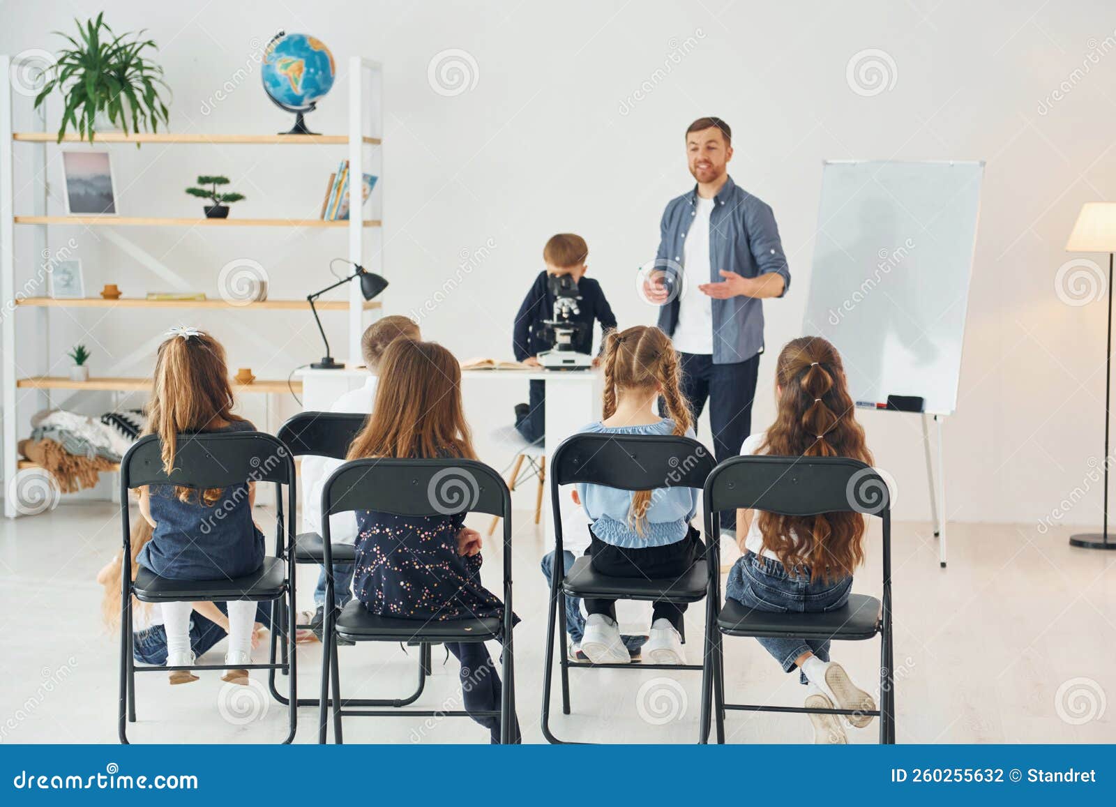 Group of Children Students in Class at School with Teacher Stock Photo ...