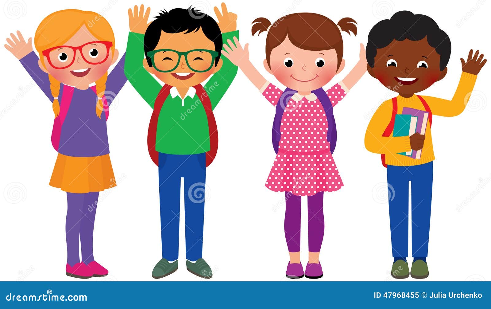 Group of children students stock vector. Illustration of caucasian ...