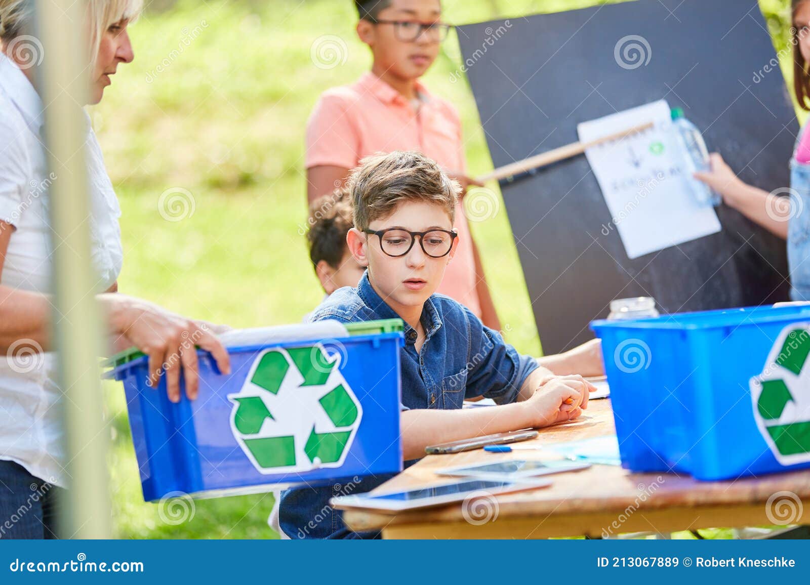Group of Children in the Summer Camp in the Recycling Project Stock ...