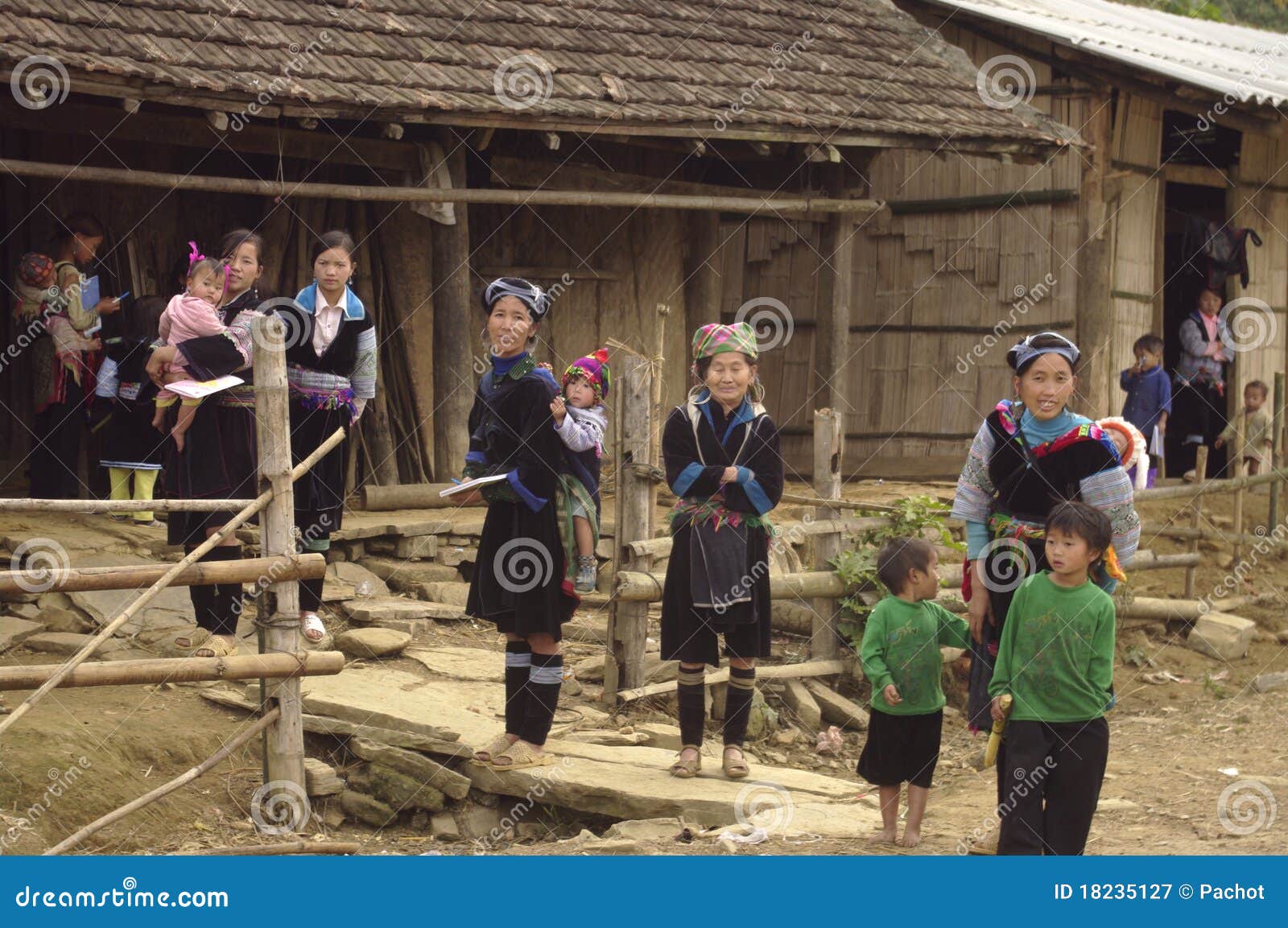 Group of Children and Women Blue Hmong Editorial Photography - Image of ...