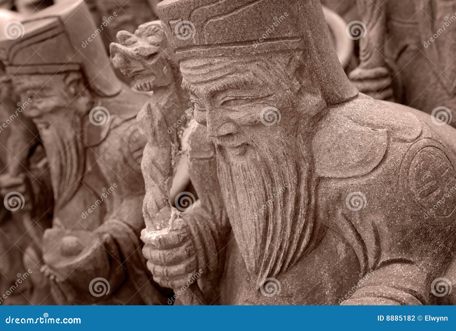 Group of Chinese Stone God stock photo. Image of funny - 8885182