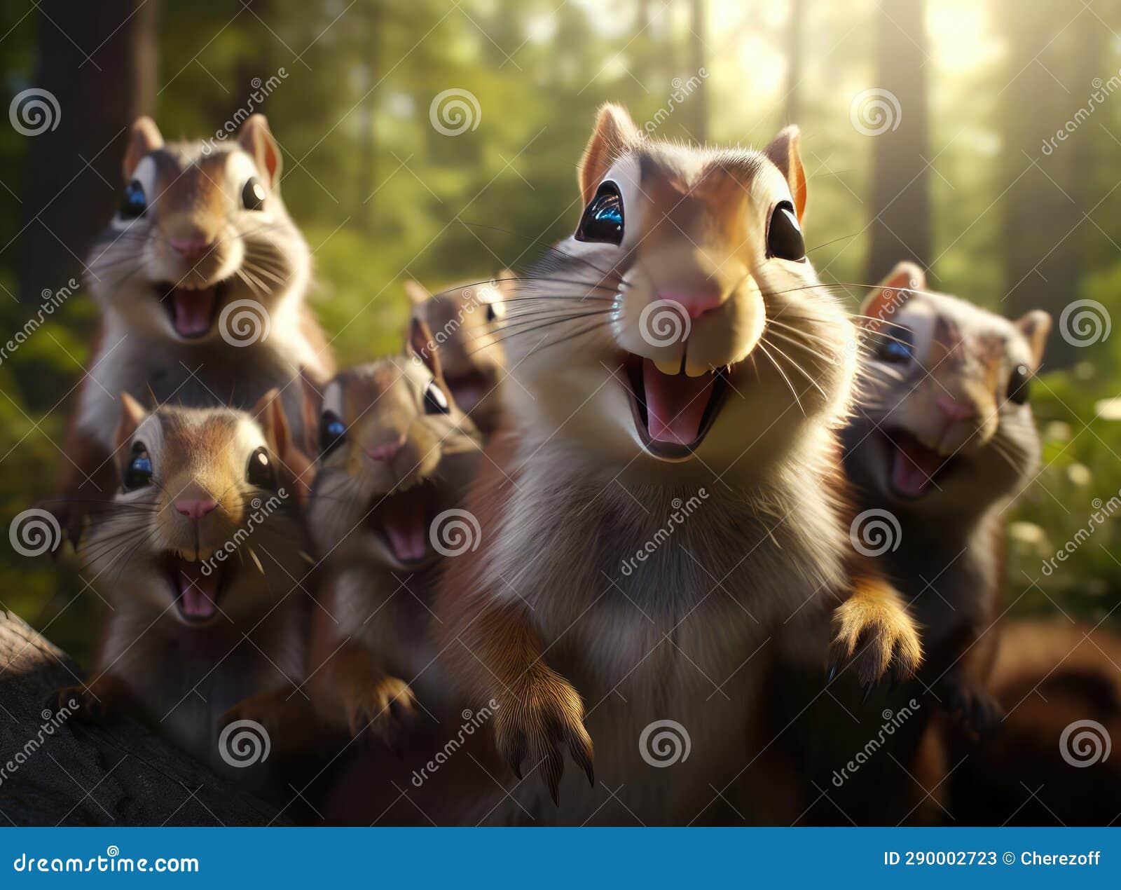 A group of chipmunks stock image. Image of fluffy, bear - 290002723