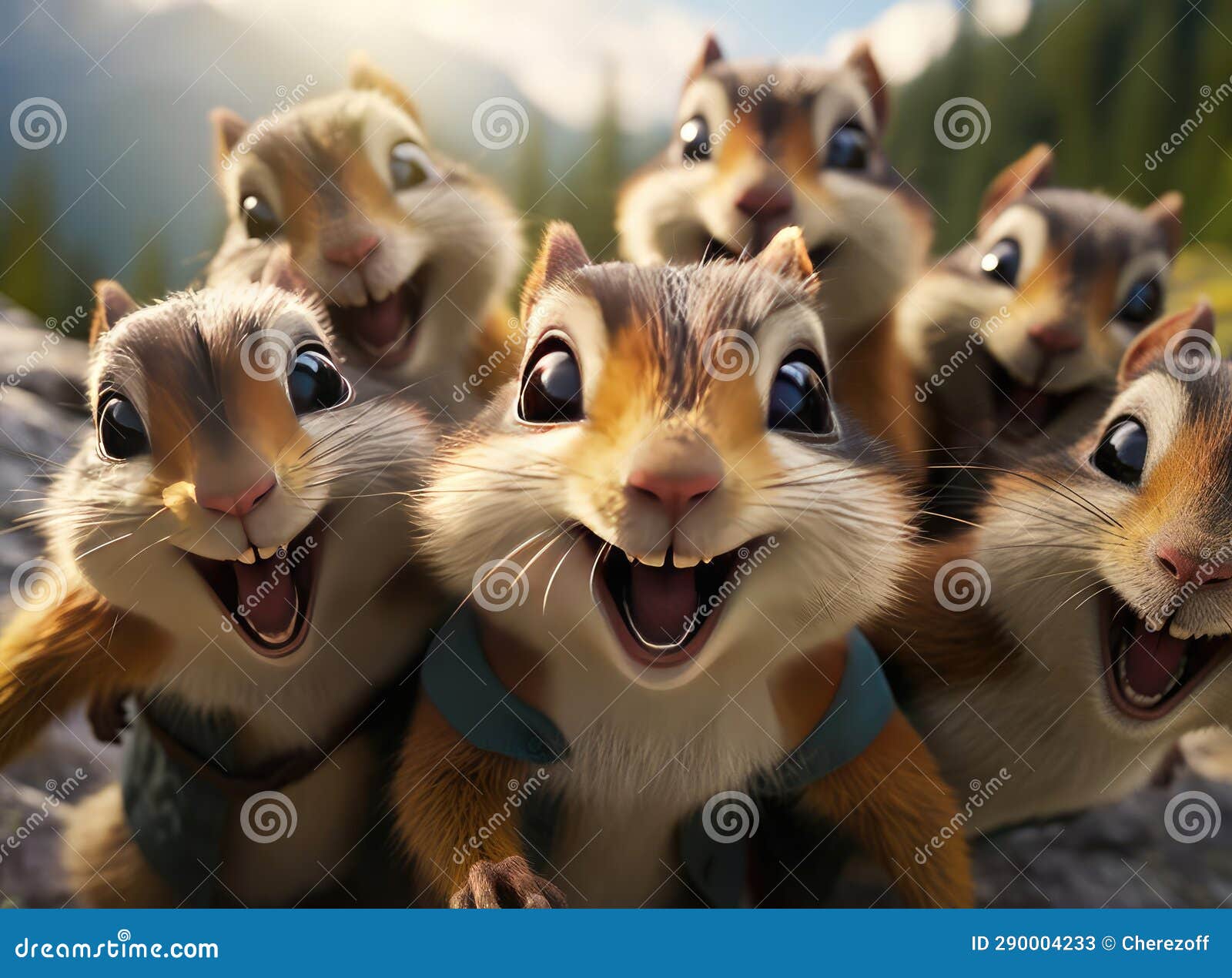 A group of chipmunks stock illustration. Illustration of chipmunk ...