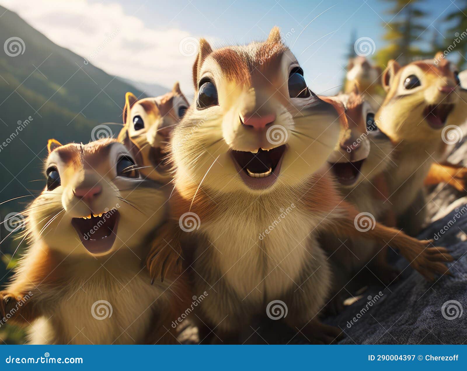 A group of chipmunks stock image. Image of cute, collection - 290004397