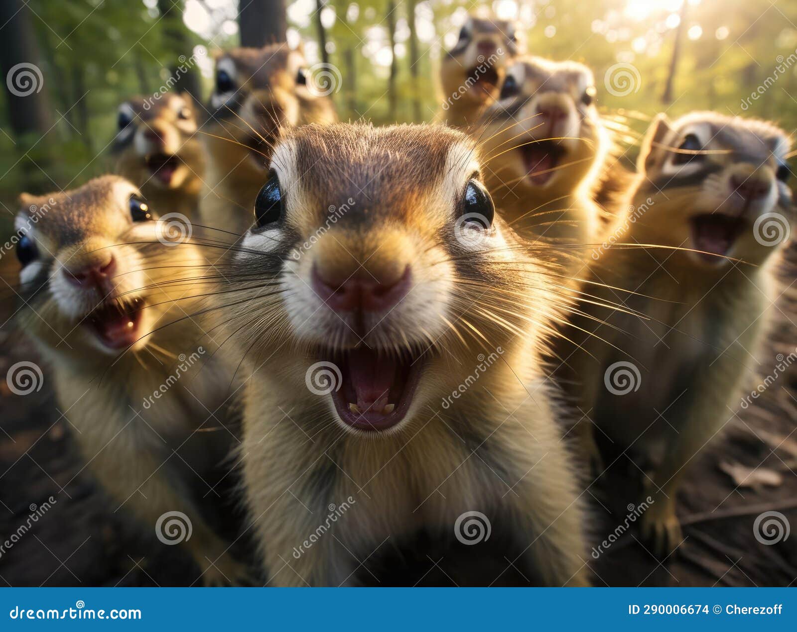 A group of chipmunks stock illustration. Illustration of design - 290006674