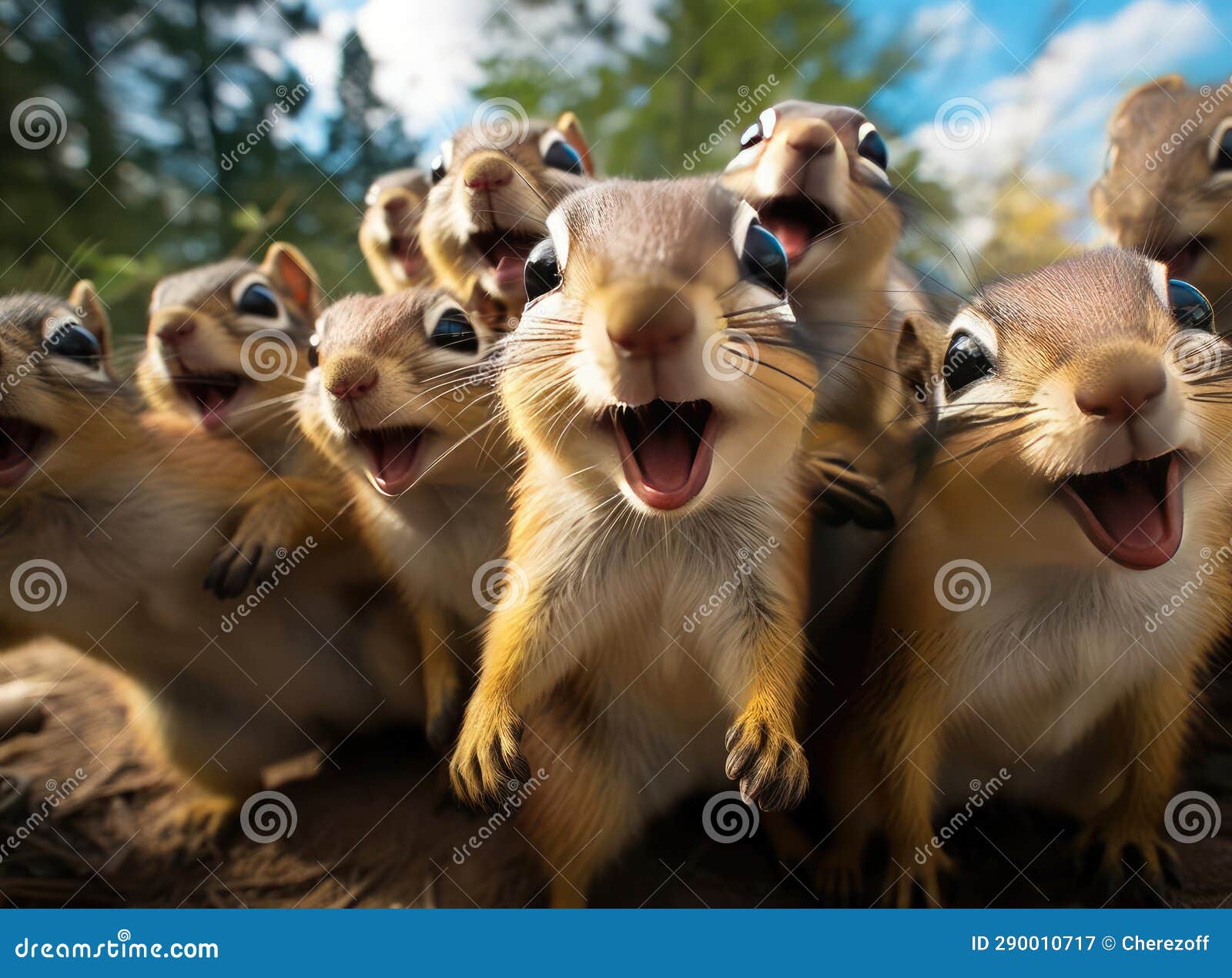 A group of chipmunks stock image. Image of wild, forest - 290010717