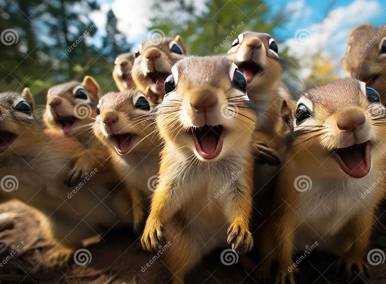A group of chipmunks stock illustration. Illustration of wild - 290010717