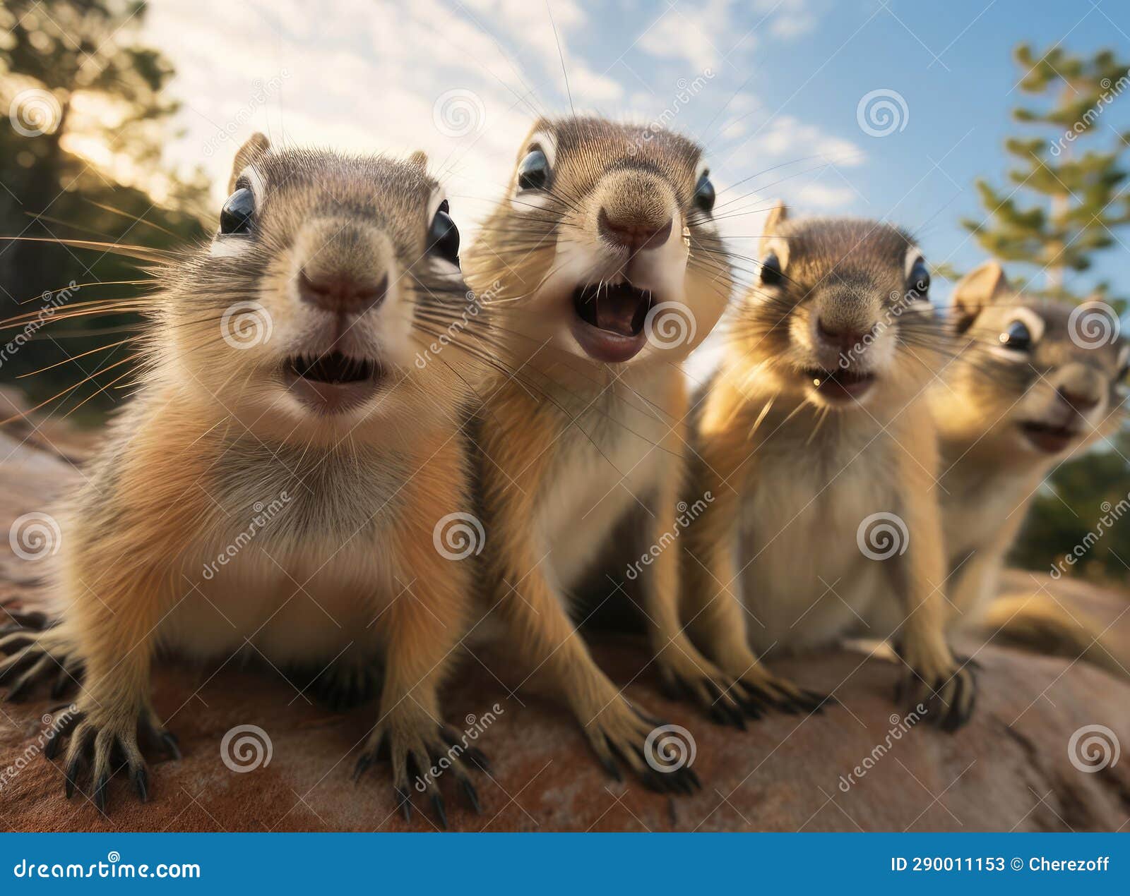 A group of chipmunks stock illustration. Illustration of nature - 290011153