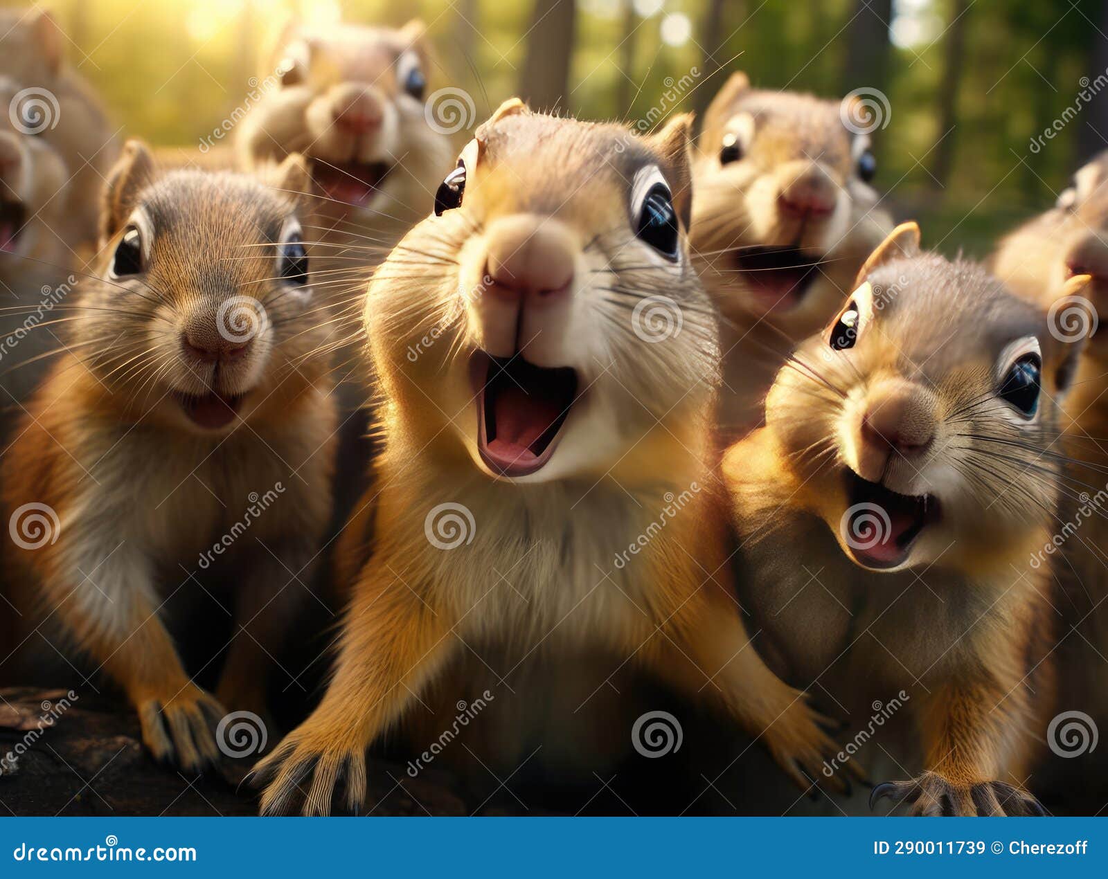 A group of chipmunks stock illustration. Illustration of nature - 290011739