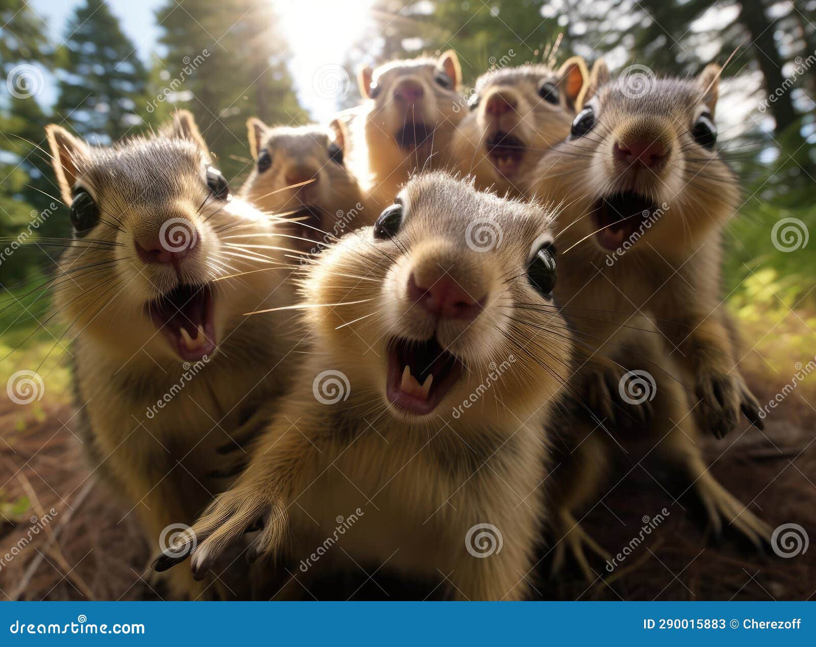 A group of chipmunks stock illustration. Illustration of artistic ...