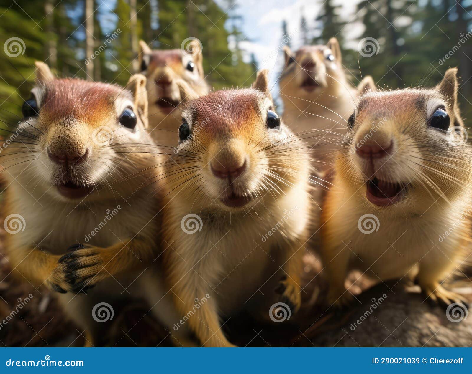 A group of chipmunks stock illustration. Illustration of animals ...