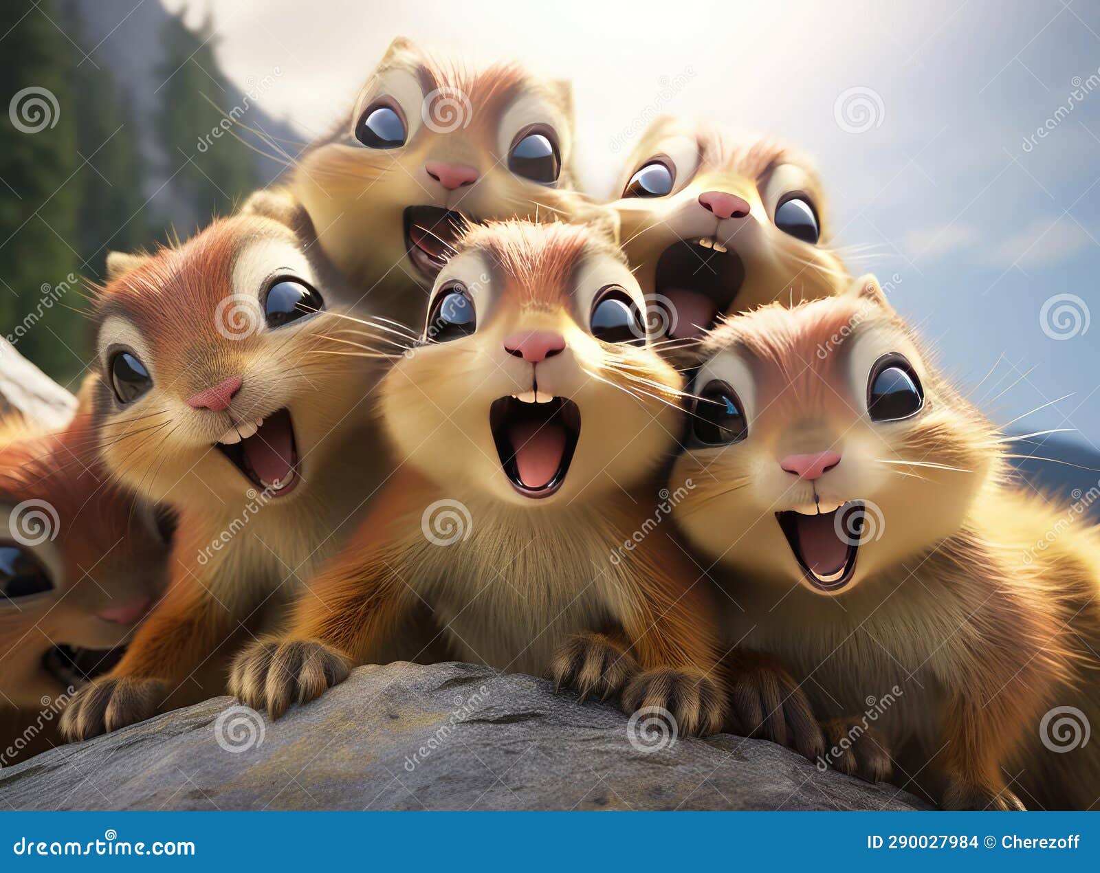 A group of chipmunks stock illustration. Illustration of rodent - 290027984
