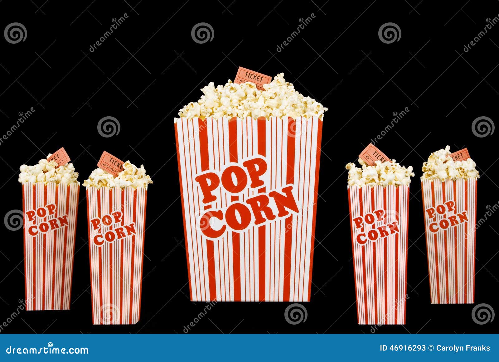 Group of Classic Boxes of Popcorn Stock Image - Image of movie, popped ...