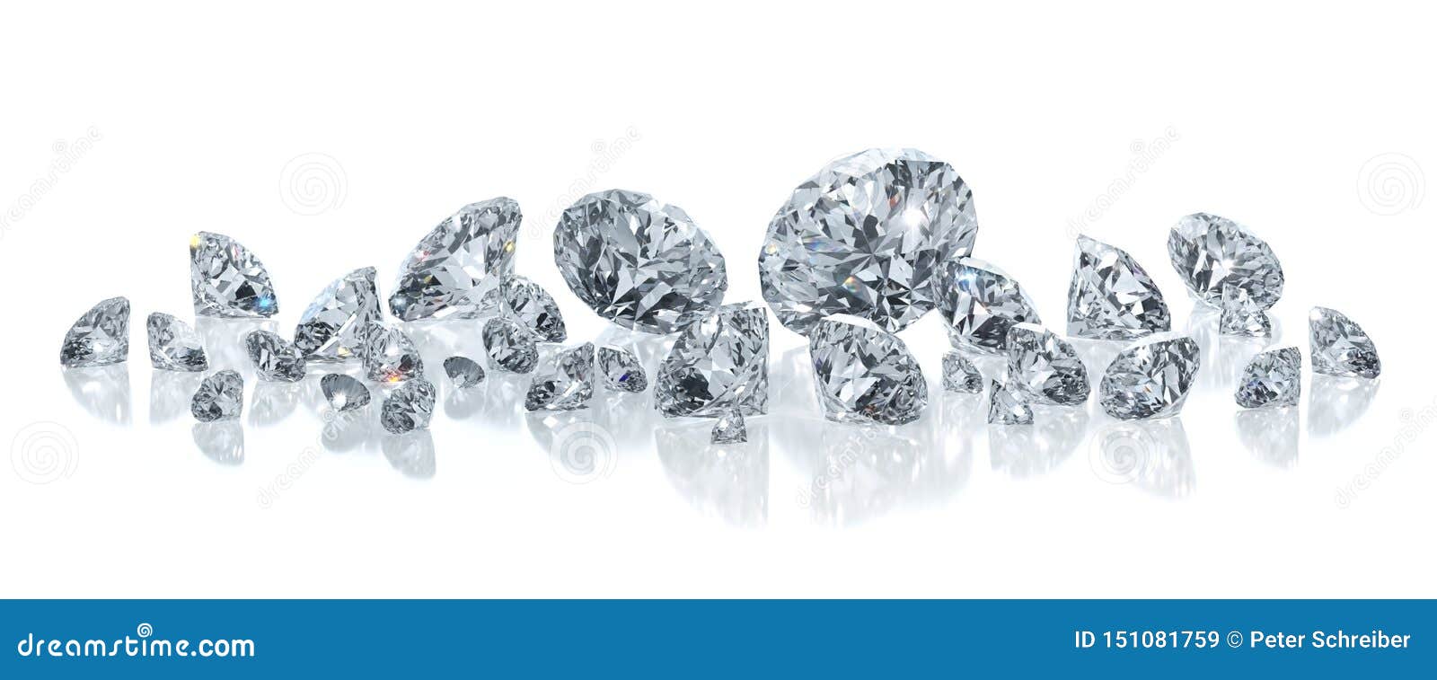 Group of Diamonds on a White Background Stock Illustration ...