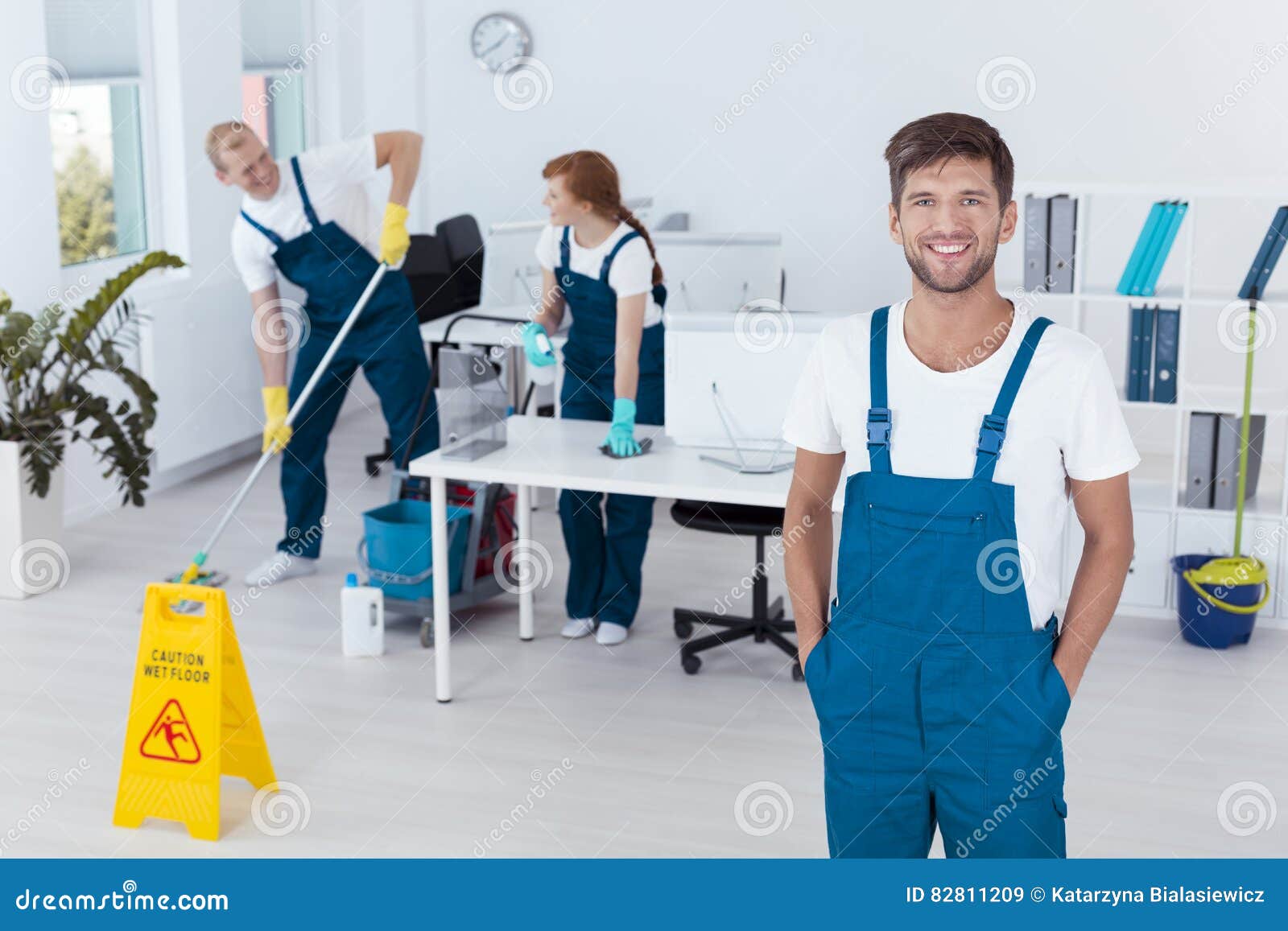 Group of cleaners working stock image. Image of employee - 82811209