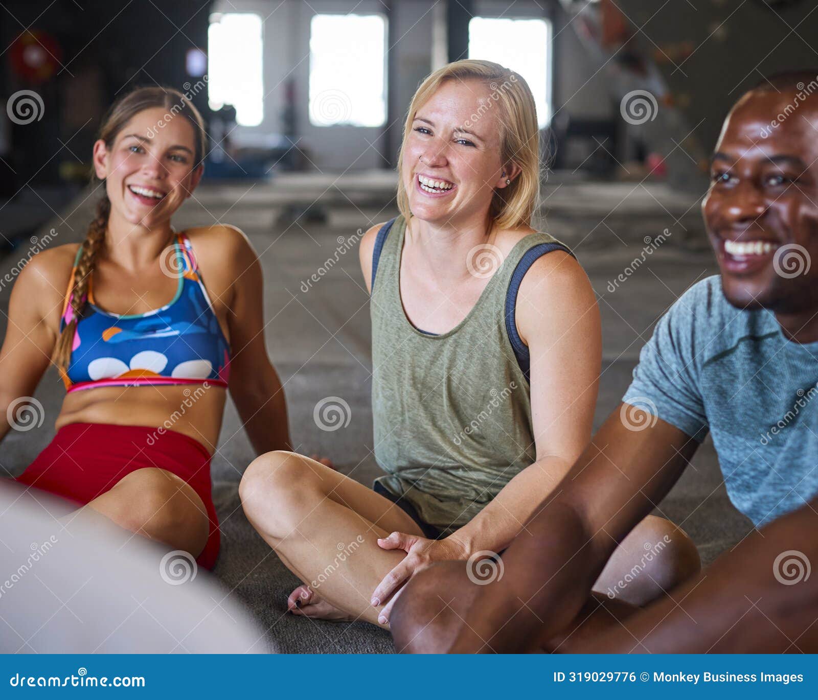 Group of Climbers and Instructors Taking a Break Sitting by Climbing ...