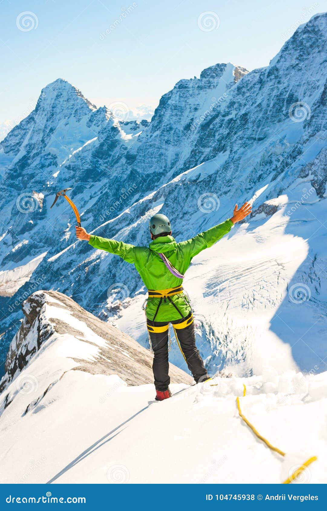 Group of Climbers Reaching the Summit Stock Photo - Image of active ...