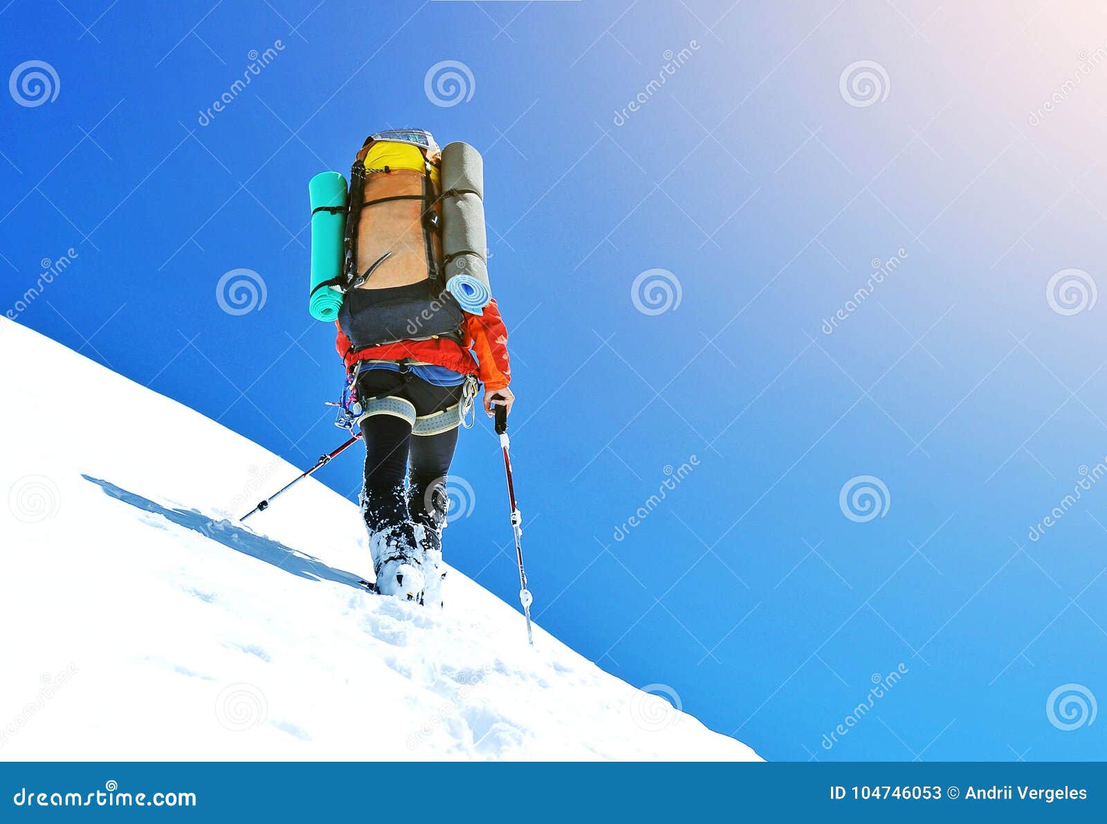 Group of Climbers Reaching the Summit Stock Image - Image of nature ...