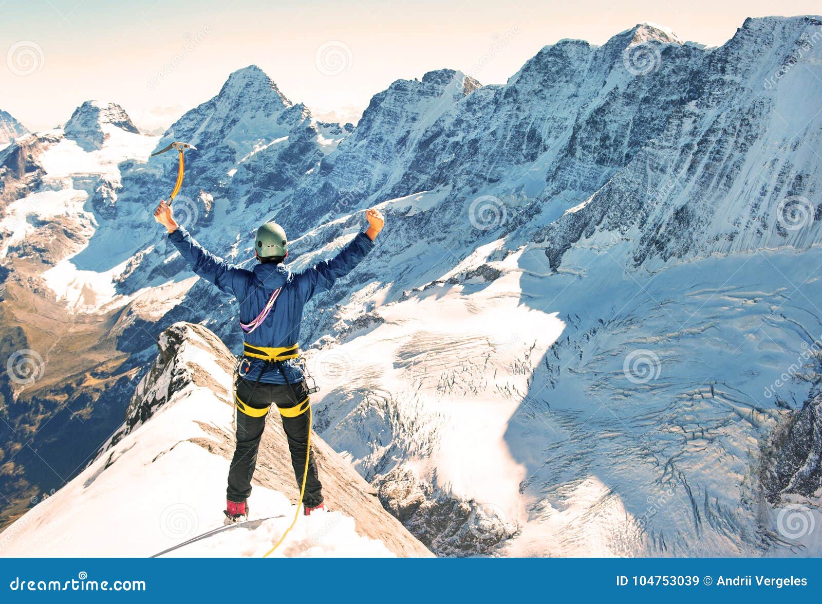 Group of Climbers Reaching the Summit Stock Image - Image of active ...