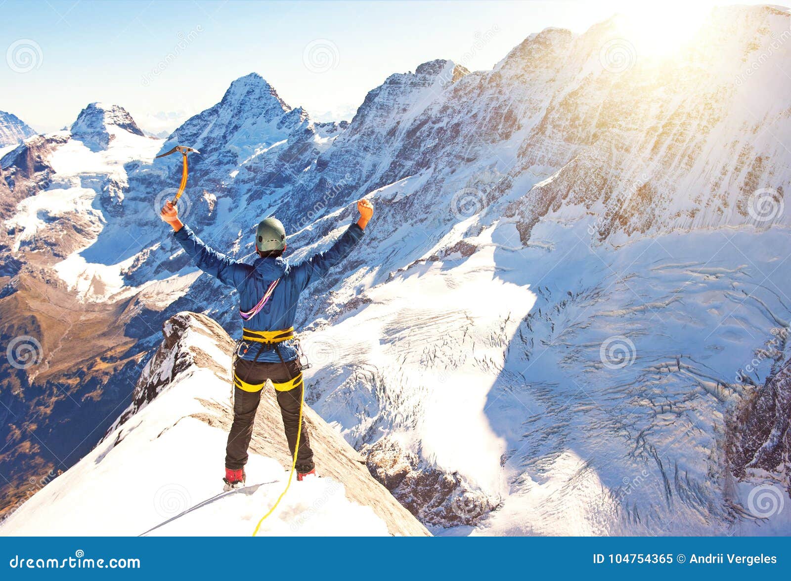Group of Climbers Reaching the Summit Stock Image - Image of nature ...