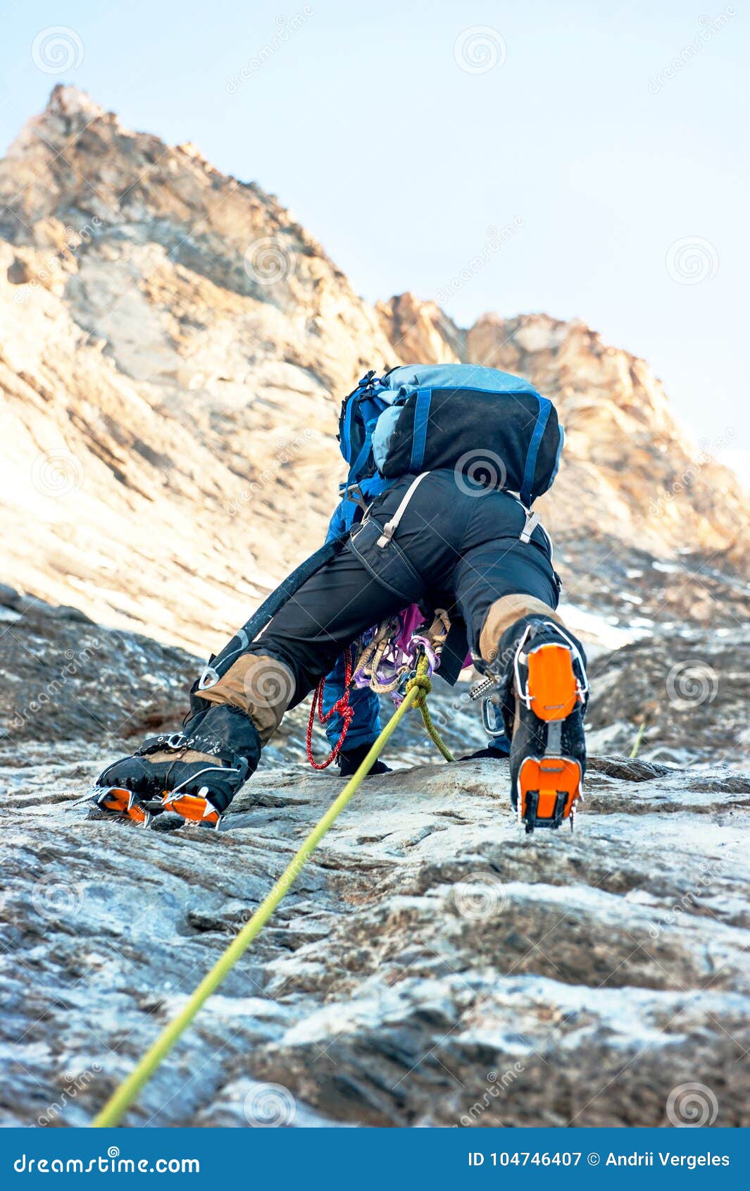 Group of Climbers Reaching the Summit Stock Image - Image of adventure ...