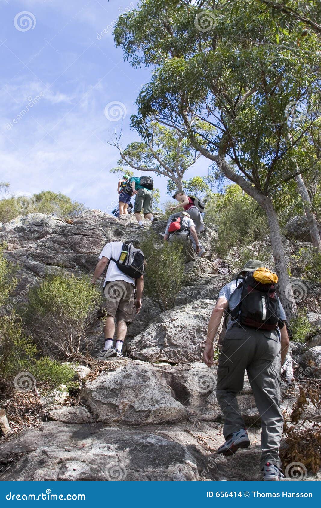 Group climbing Mt Maroon 1 stock photo. Image of danger - 656414