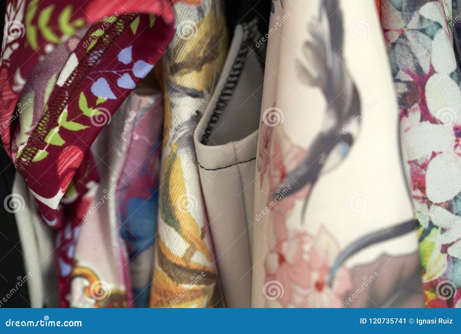 Group of Clothes in a Wardrobe Stock Image - Image of color, group ...