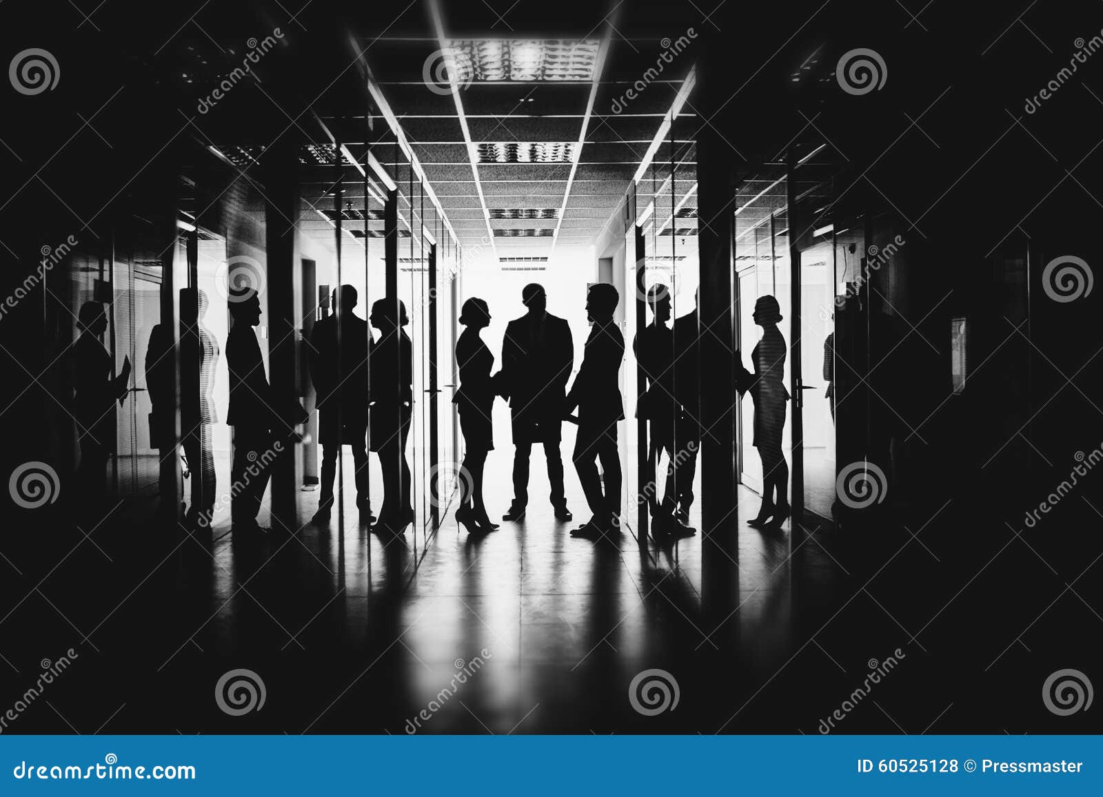 Group of Co-workers in Corridor Stock Photo - Image of businesspeople ...