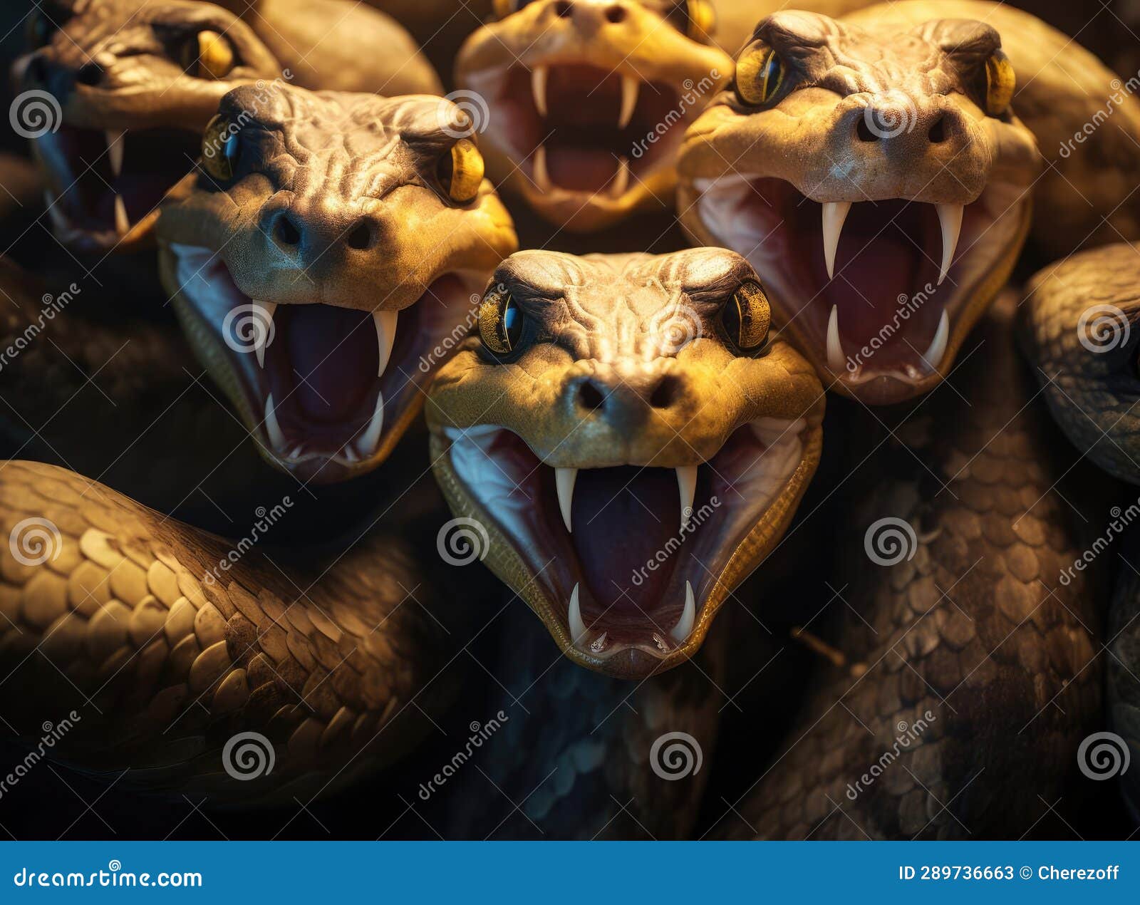 A Group of Snakes Looking at the Camera Stock Illustration ...