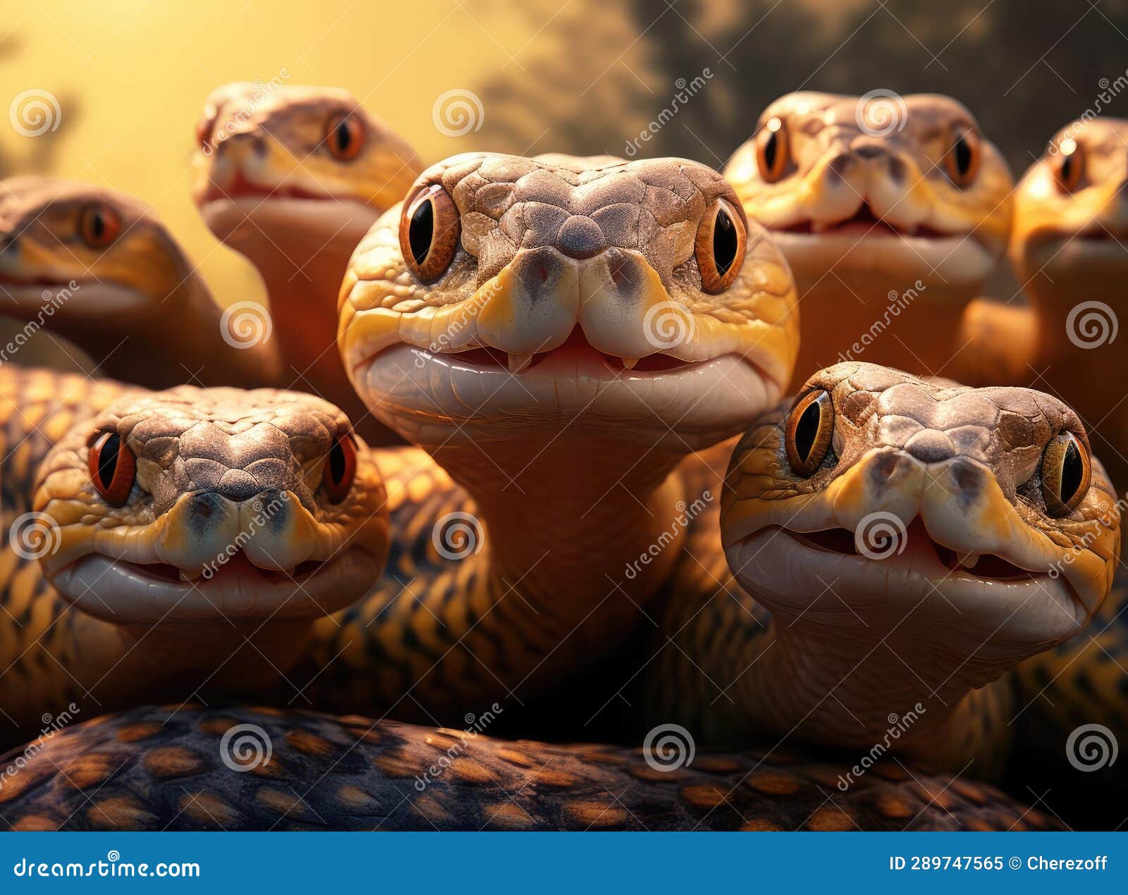 Group Of Snakes Slithering Through The Grass Background For Reptilian ...