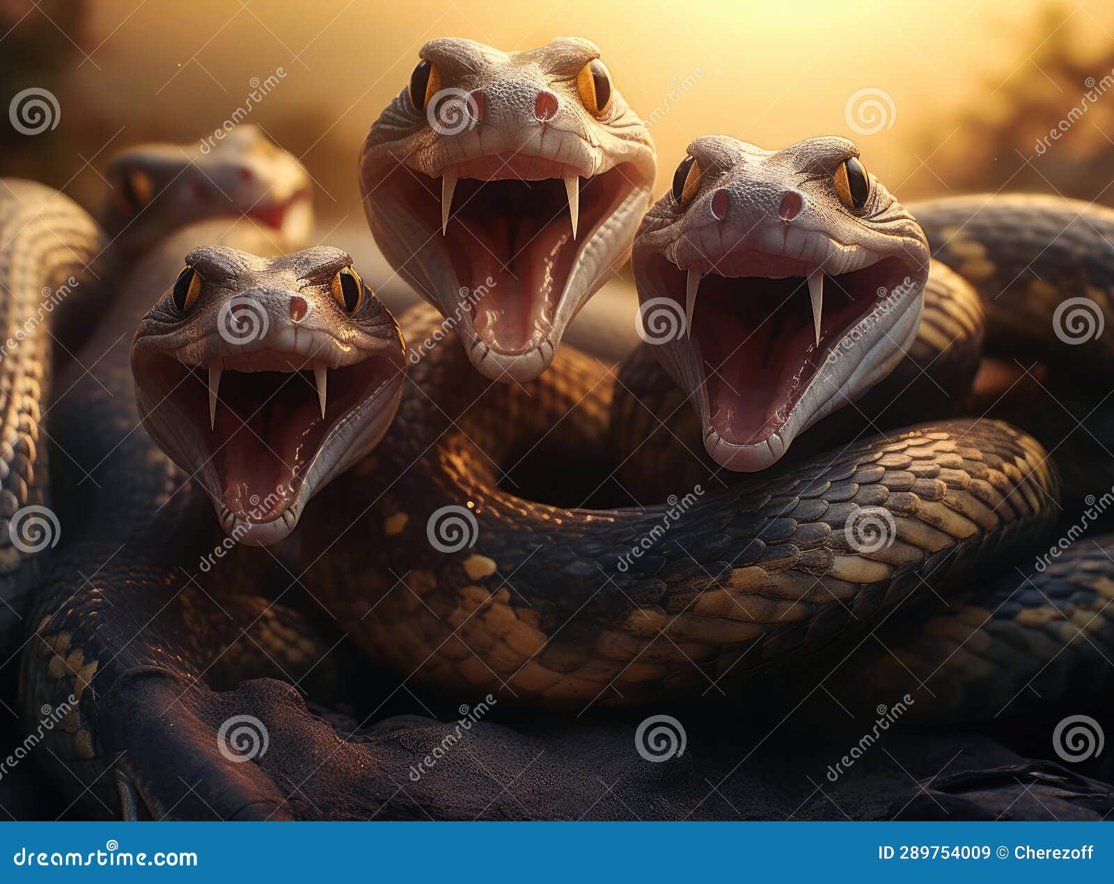 Group Of Snakes Slithering Through The Grass Background For Reptilian ...