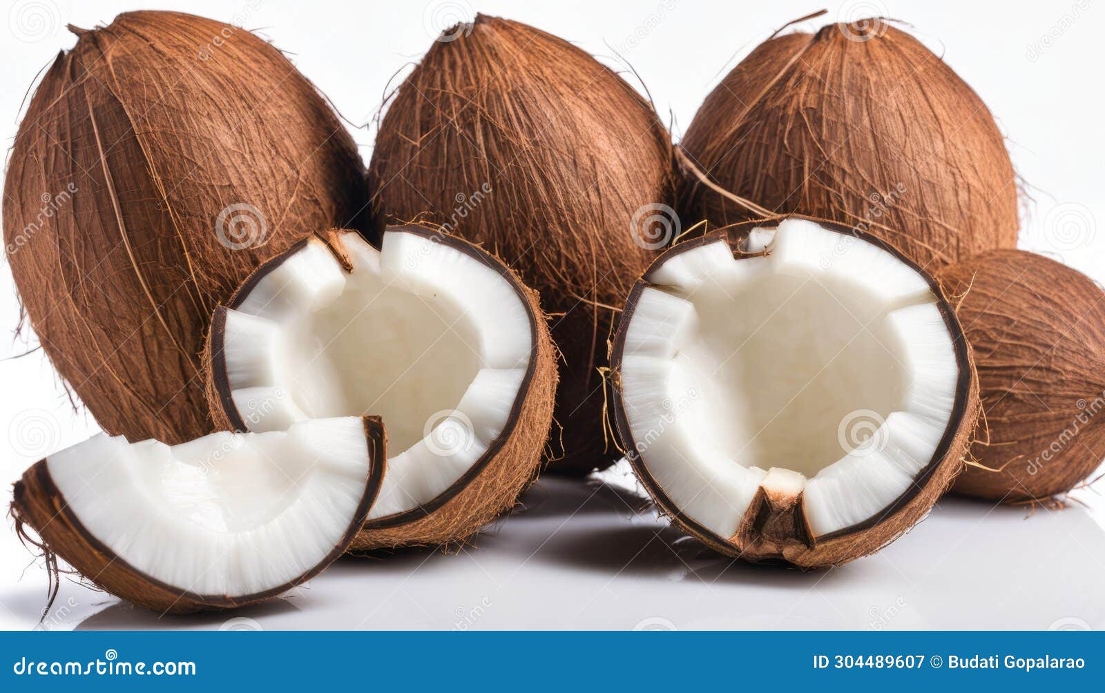 A Group of Coconuts with the Tops Cut Off Stock Illustration ...