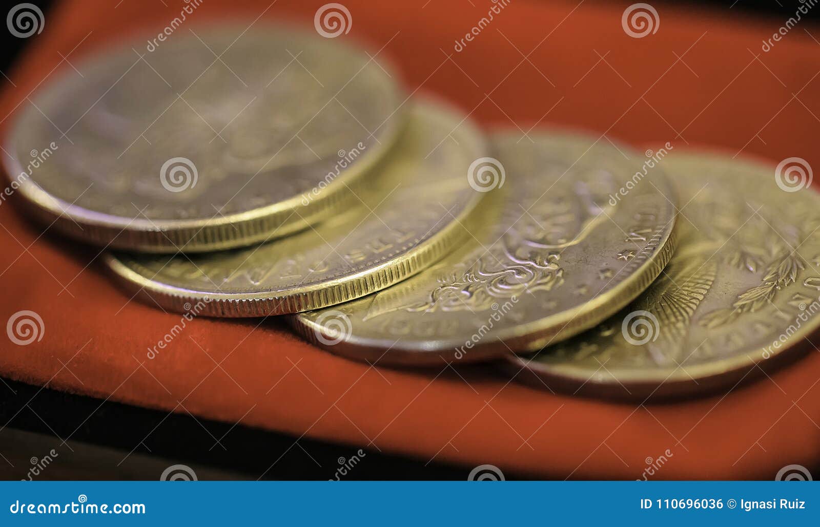 Group of Coins for Magicians Stock Photo - Image of display, magician ...