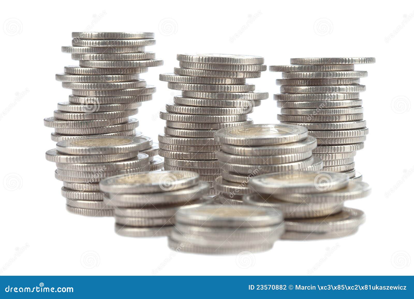 A group of coins in rolls stock photo. Image of cash - 23570882