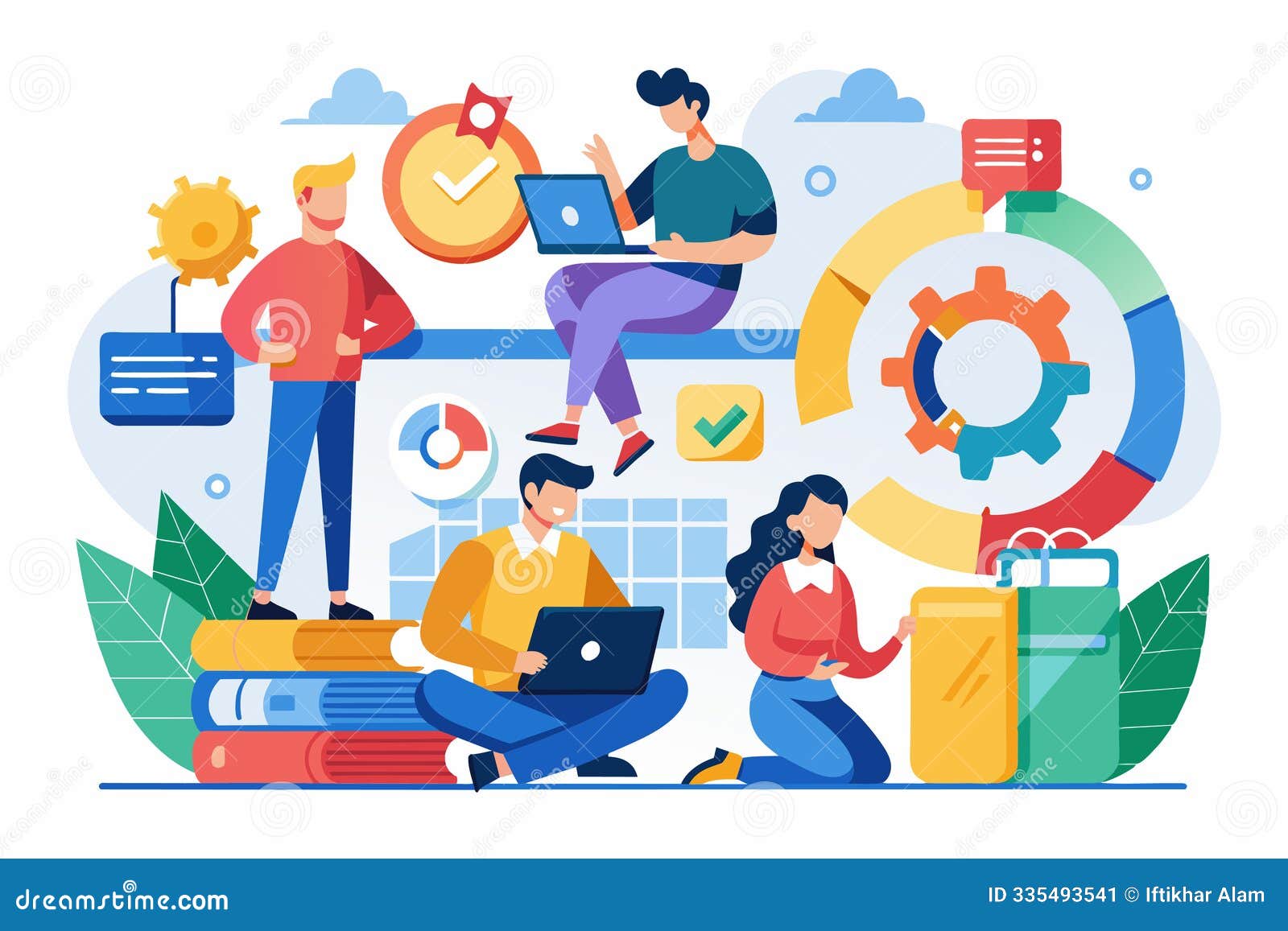 A Group Collaborates Using Laptops, Showcasing the Customizable Scrum ...