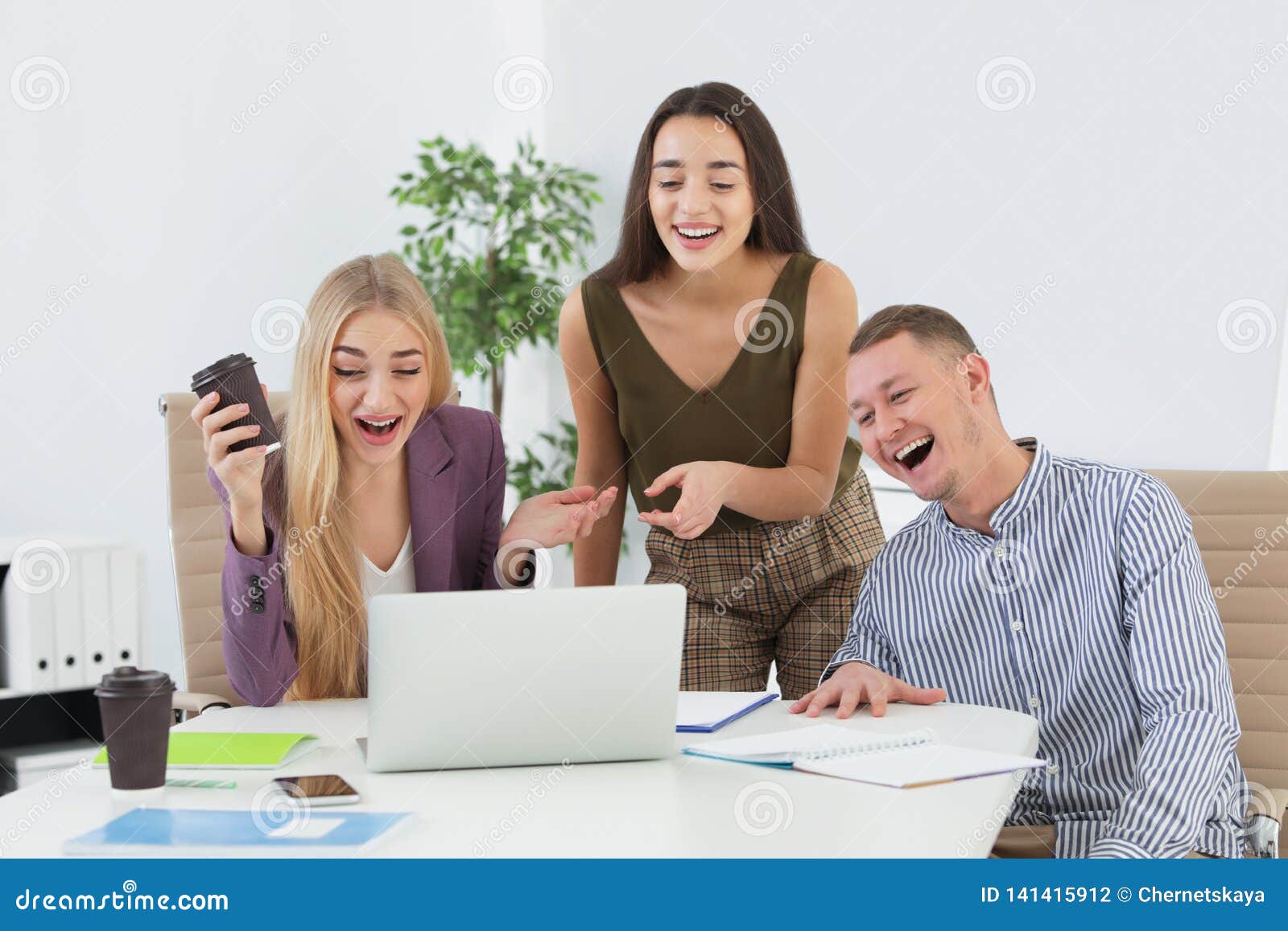 Group of Colleagues Laughing Together Stock Photo - Image of friends ...