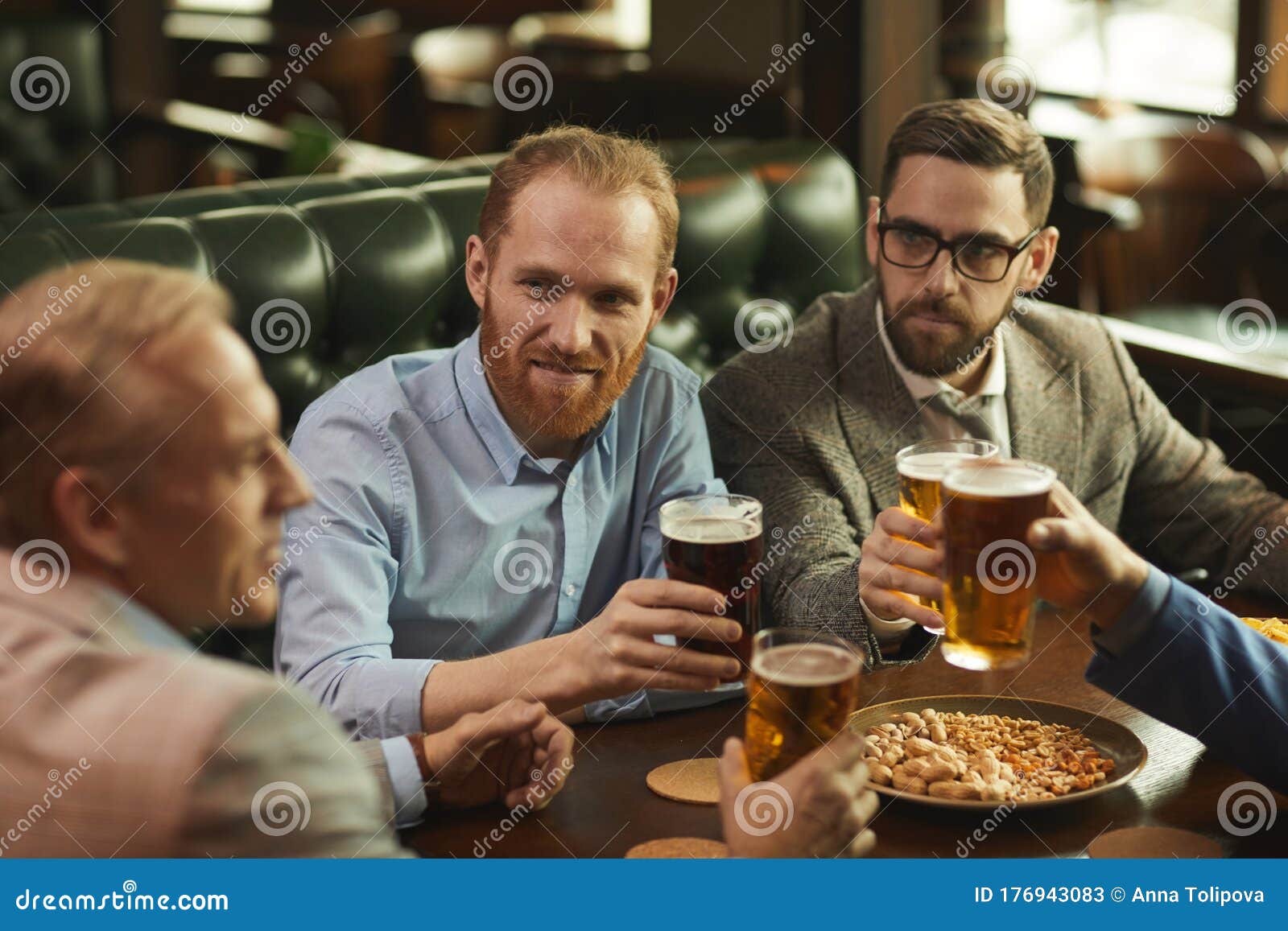 Colleagues Resting after Work Stock Image - Image of cafe, alcohol ...