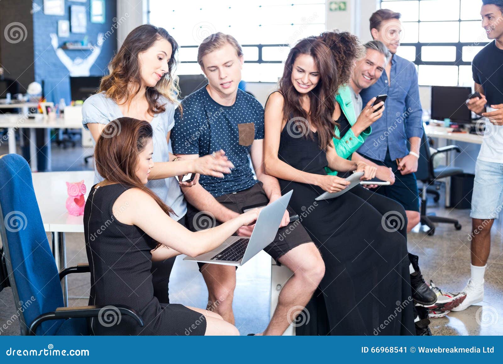 Group of Colleagues Talking in Office Stock Image - Image of ...