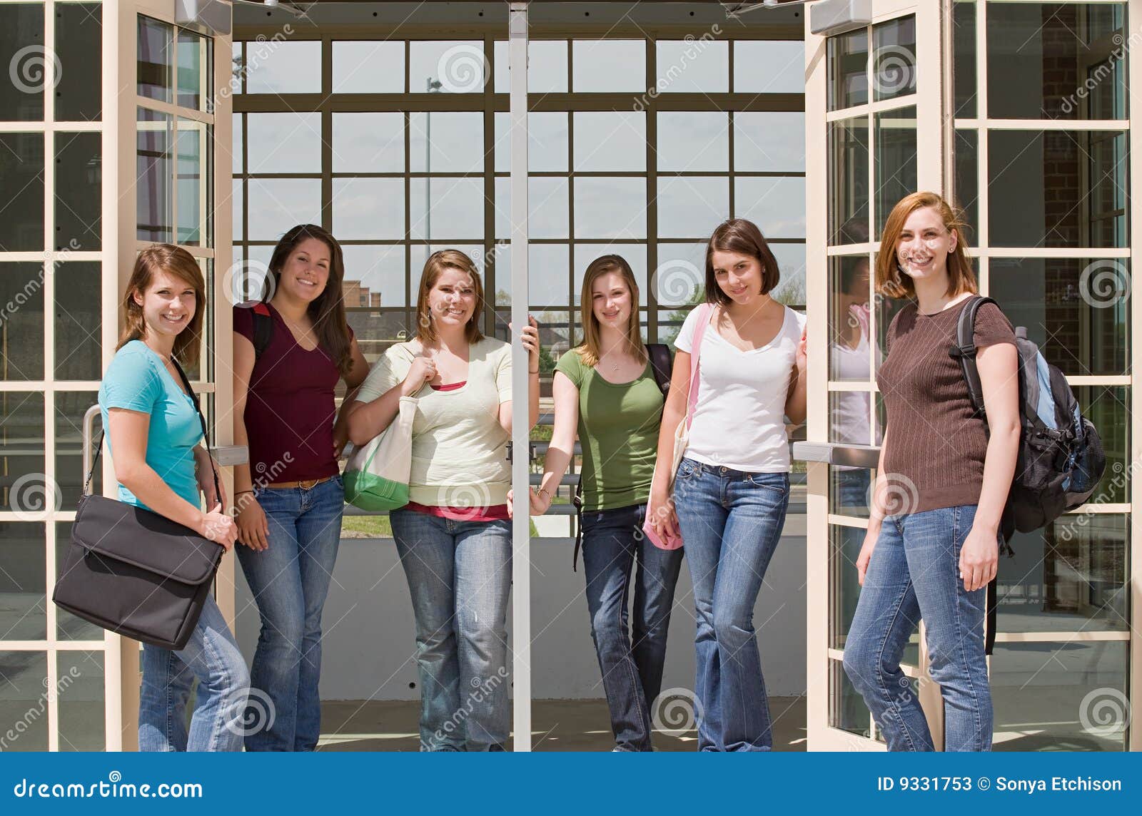 Group of College Girls stock image. Image of caucasian - 9331753